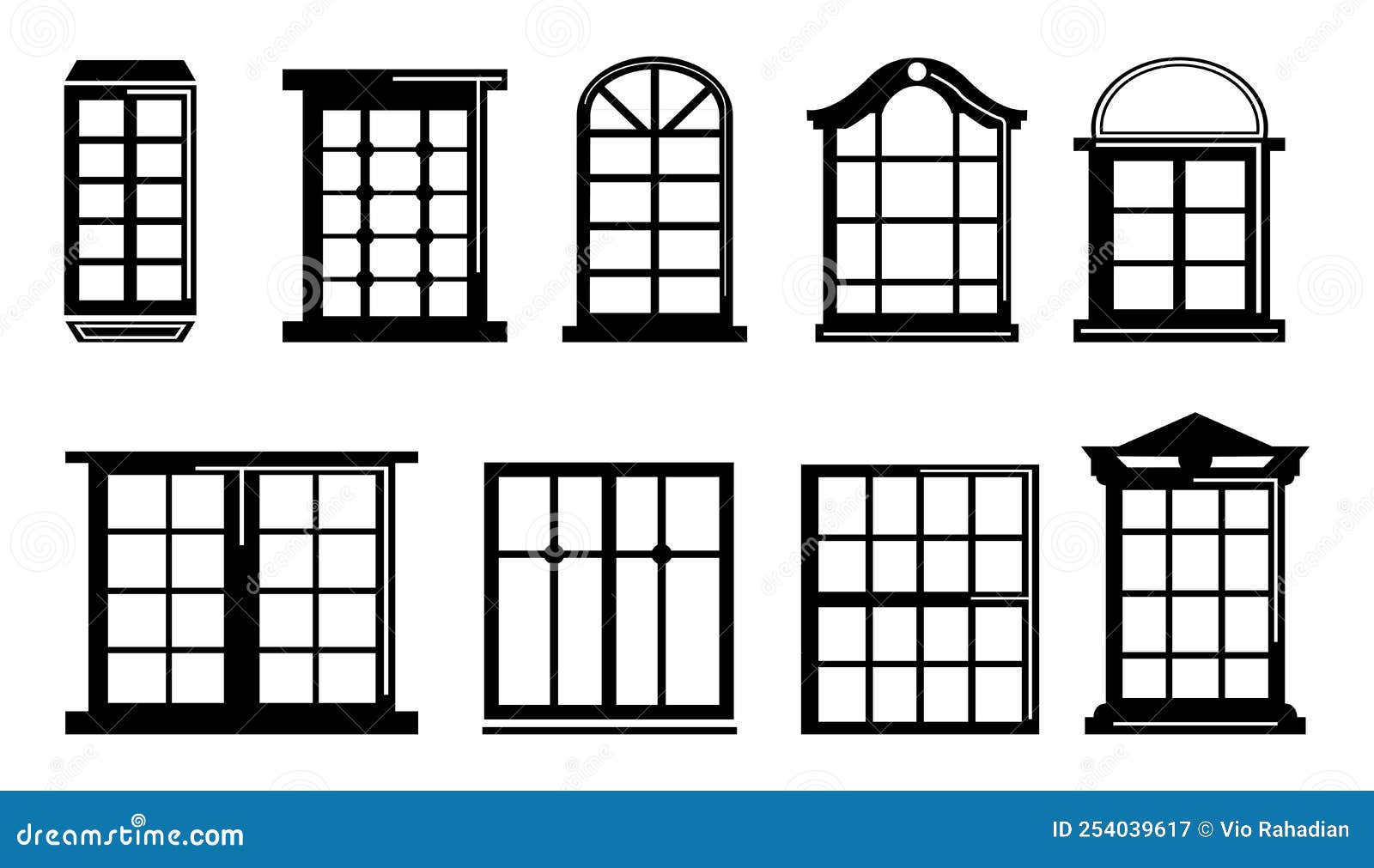 Window Icon Set Symbol in Outline Flat Style. Windows Outline ...