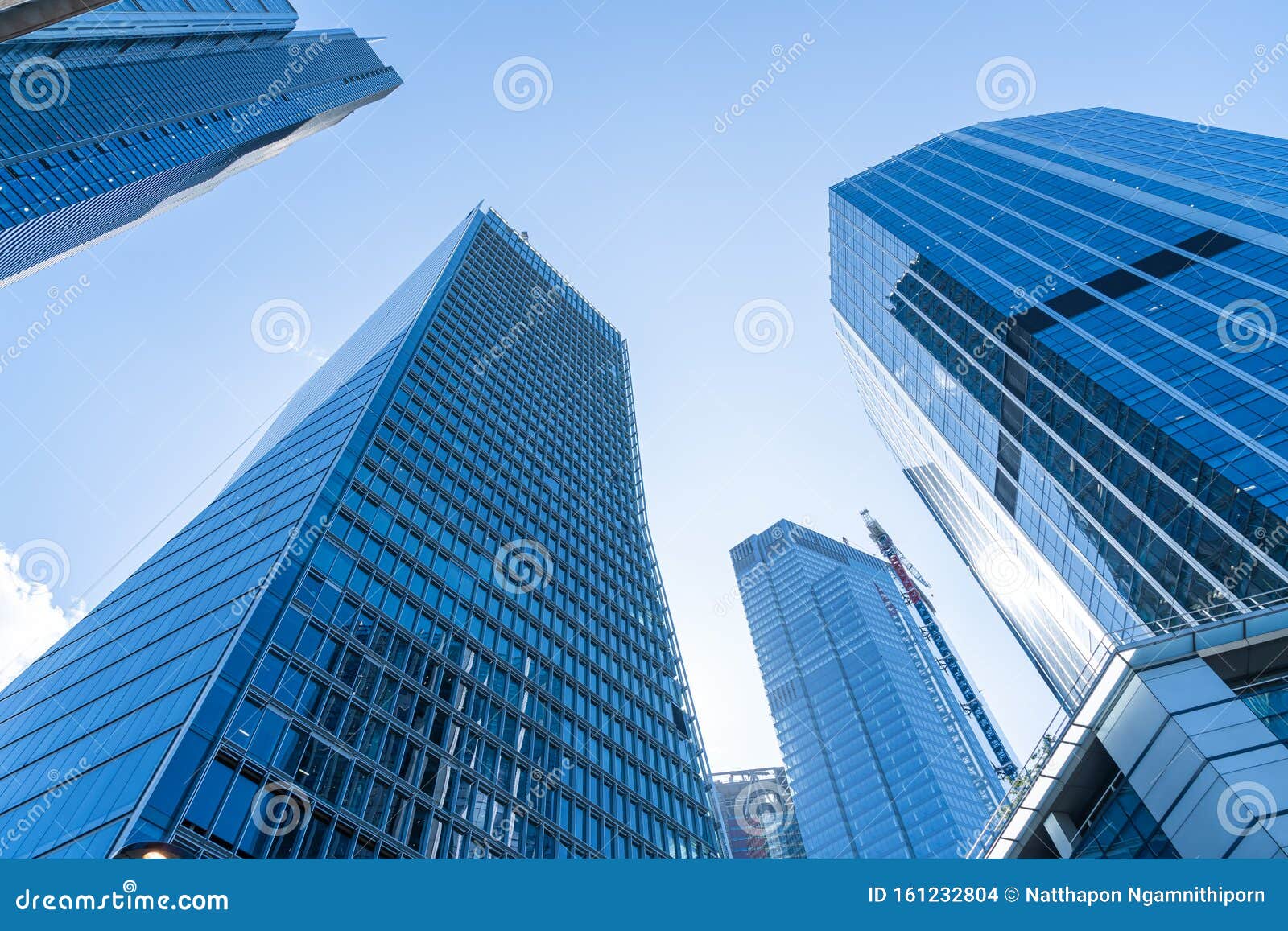 Windows of Skyscraper Business Office with Blue Sky Stock Photo - Image ...