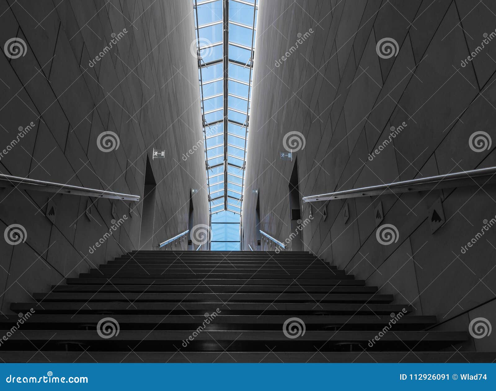 The Windows and Stairs of Modern Building Stock Image - Image of frame ...