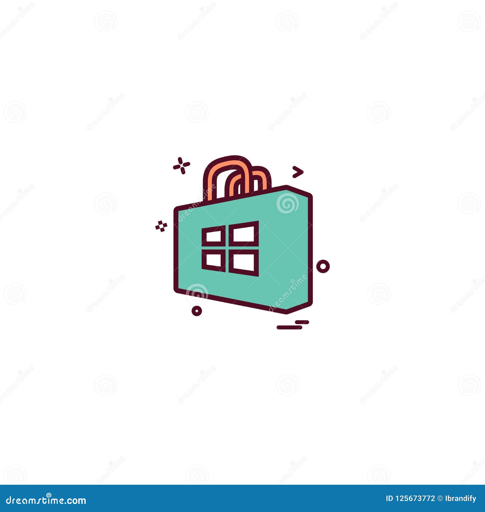Windows Store Icon Design Vector Stock Vector - Illustration of mall ...