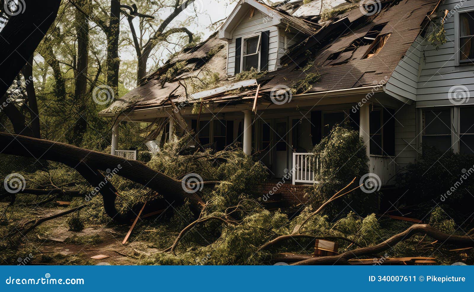 Windows storm damage tree stock image. Image of hazard - 340007611