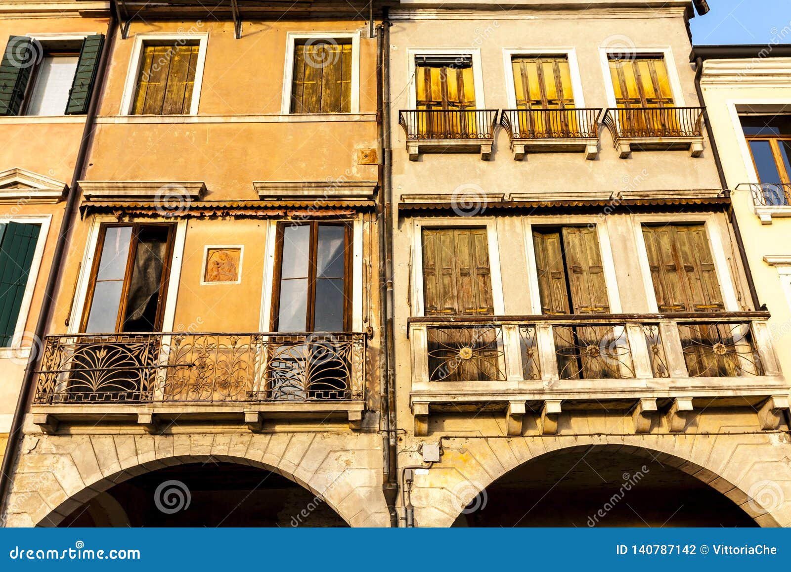 Windows in the Sunny Day. Venice, Italy Stock Photo - Image of painted ...