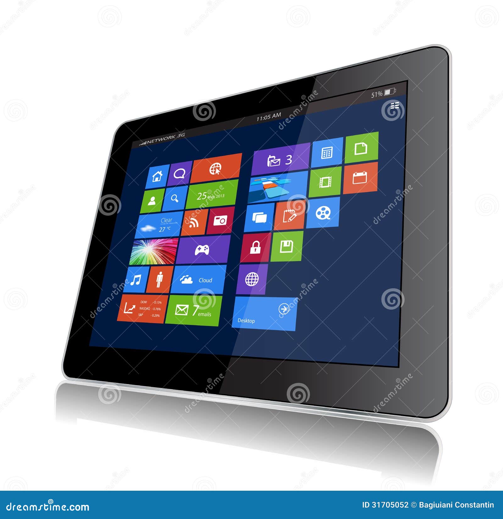 Windows 8 Tablet stock vector. Illustration of user, technology - 31705052
