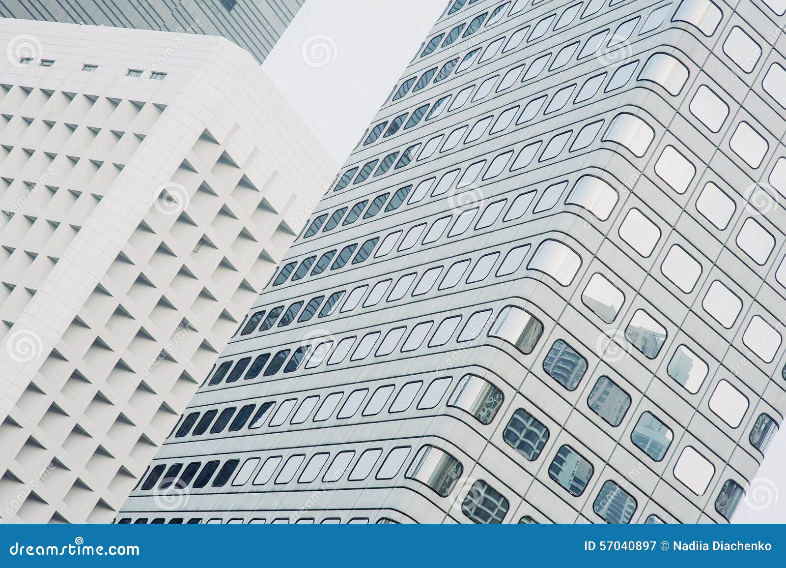 Windows in Tall Business Centers Stock Image - Image of design, high ...