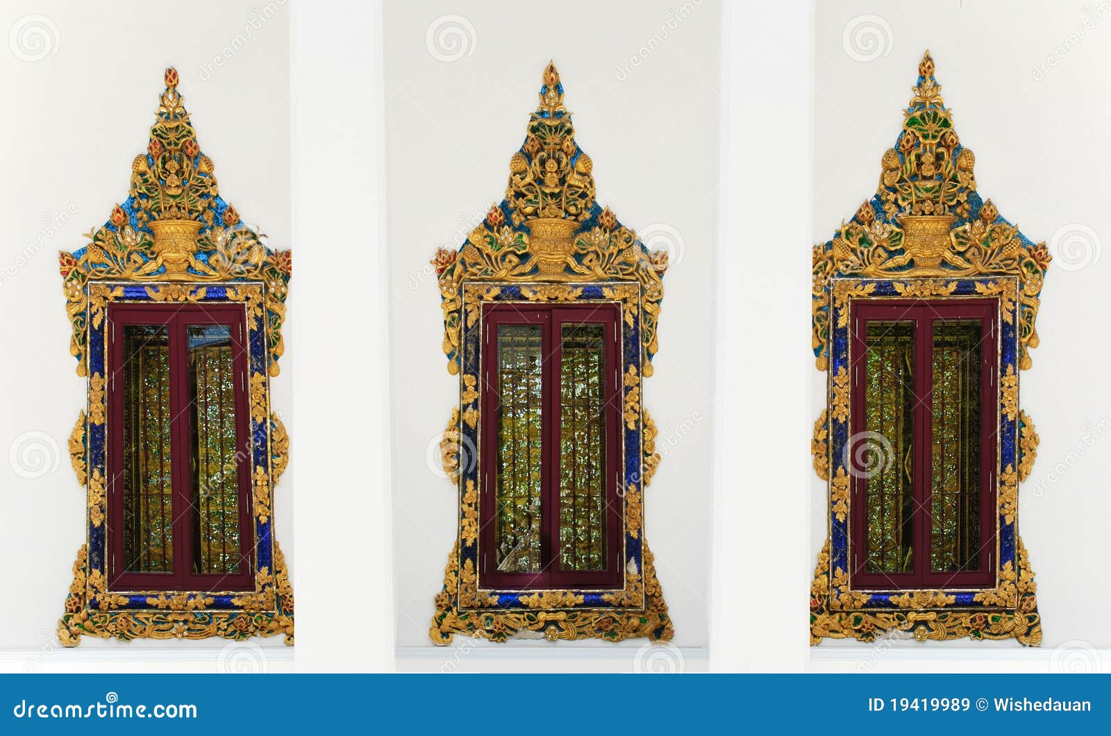 Windows of temple stock image. Image of temple, asian - 19419989