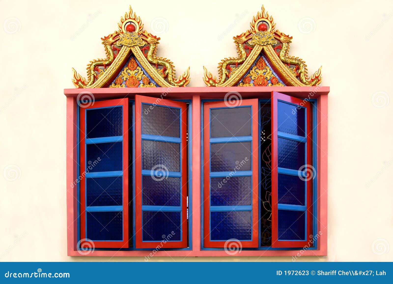Windows of a Thai Buddhist Temple Stock Image - Image of frame, asia ...