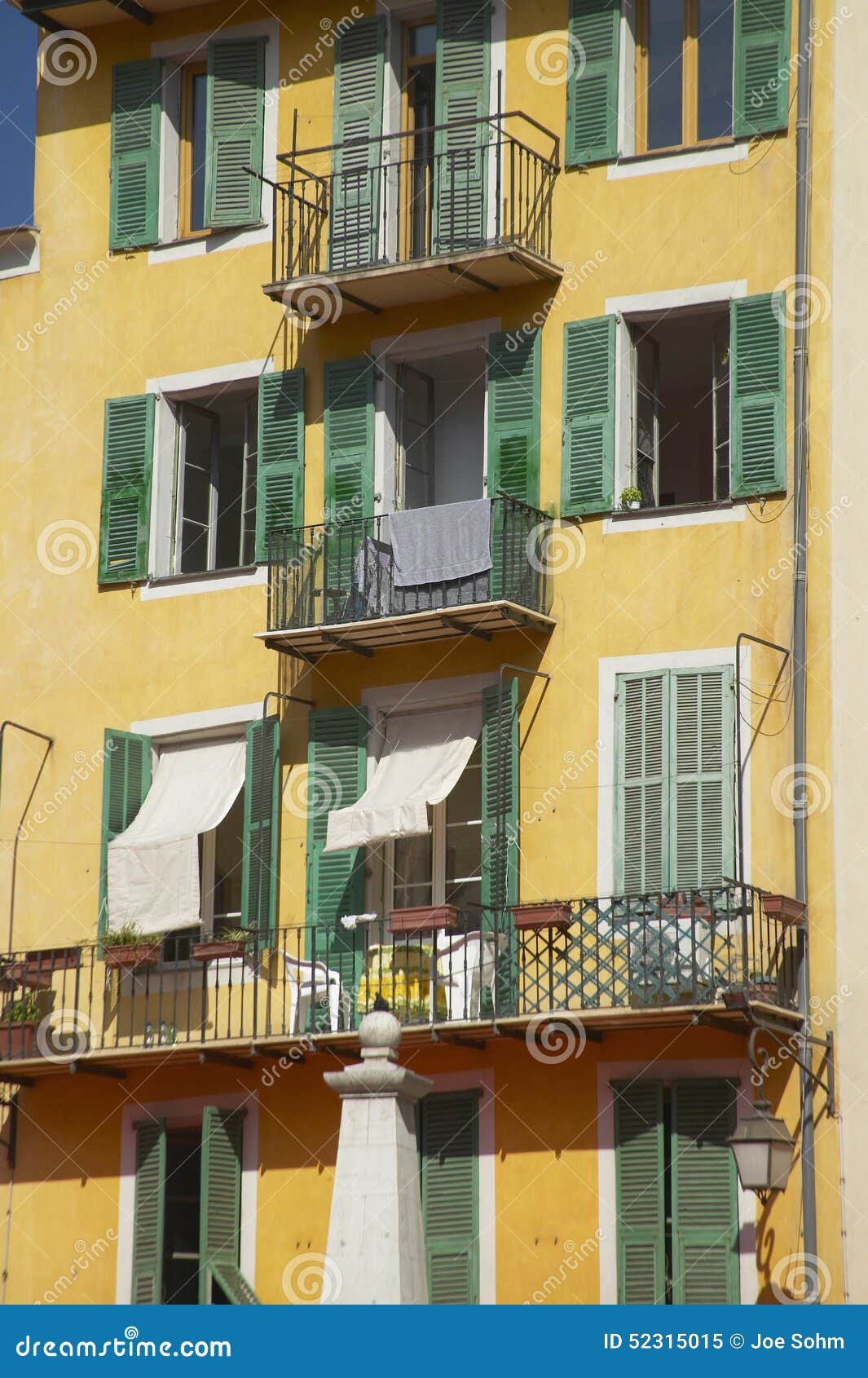 Windows To Apartments in Nice, France Stock Image - Image of shutters ...