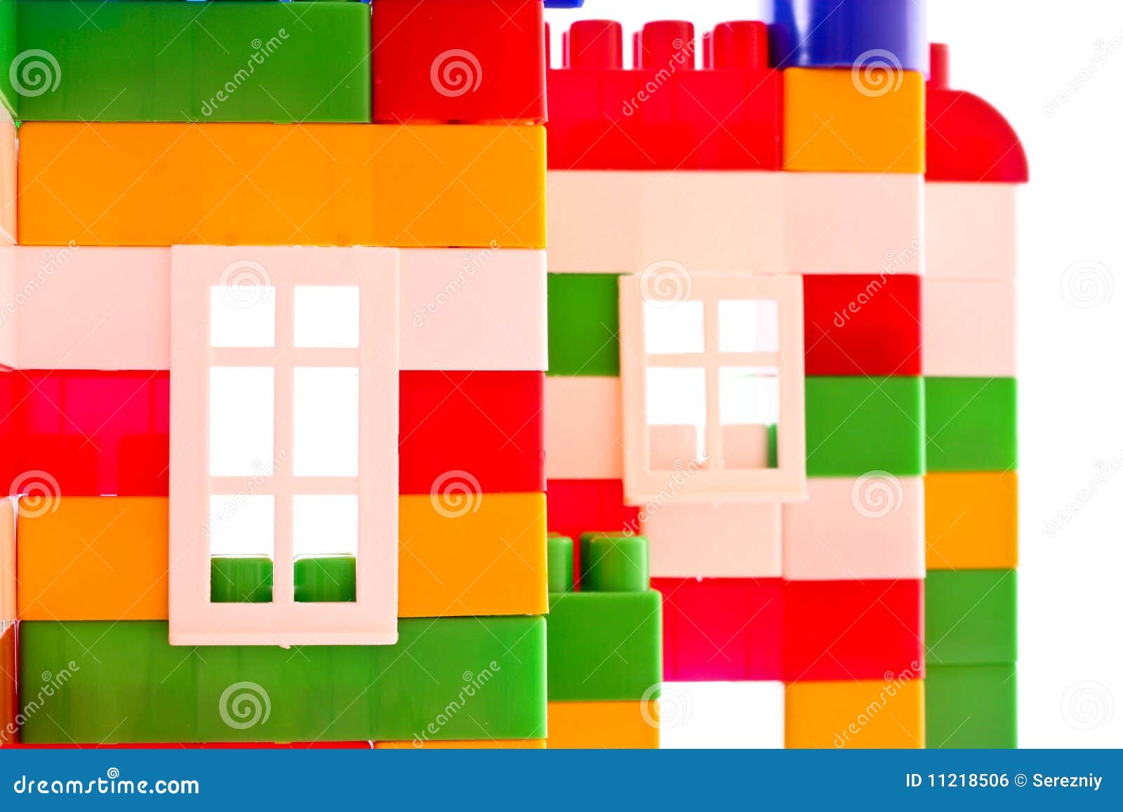 Windows of Toy House Closeup Isolated Stock Photo - Image of child ...