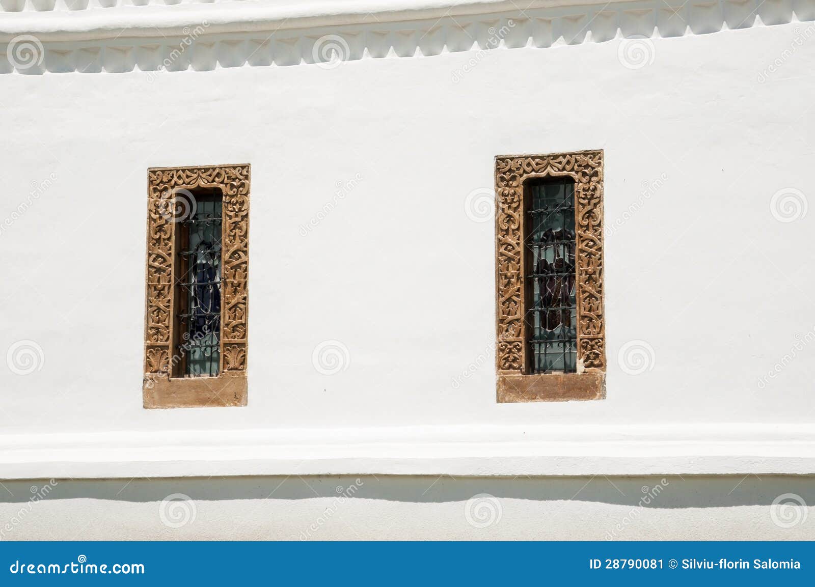 Windows of a Traditional Stone Church Stock Image - Image of rural ...