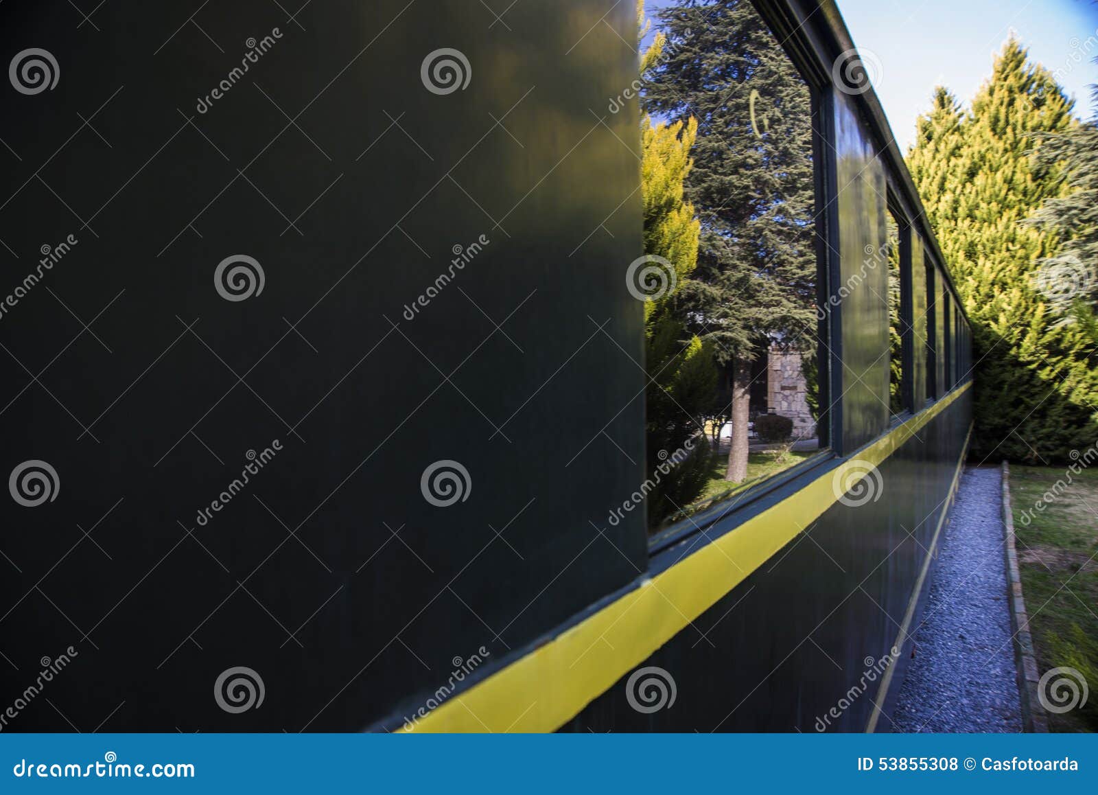 Windows of a train. stock photo. Image of nature, trees - 53855308