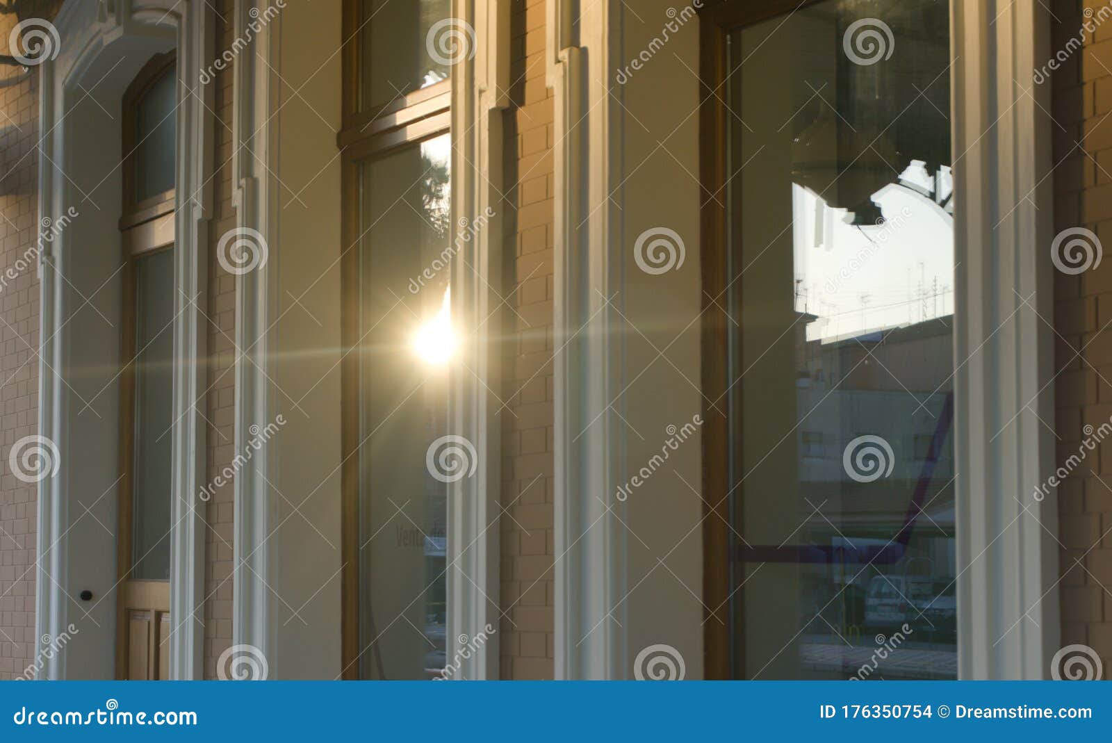 Windows of the Train Station of Murcia at Dusk Stock Photo - Image of ...