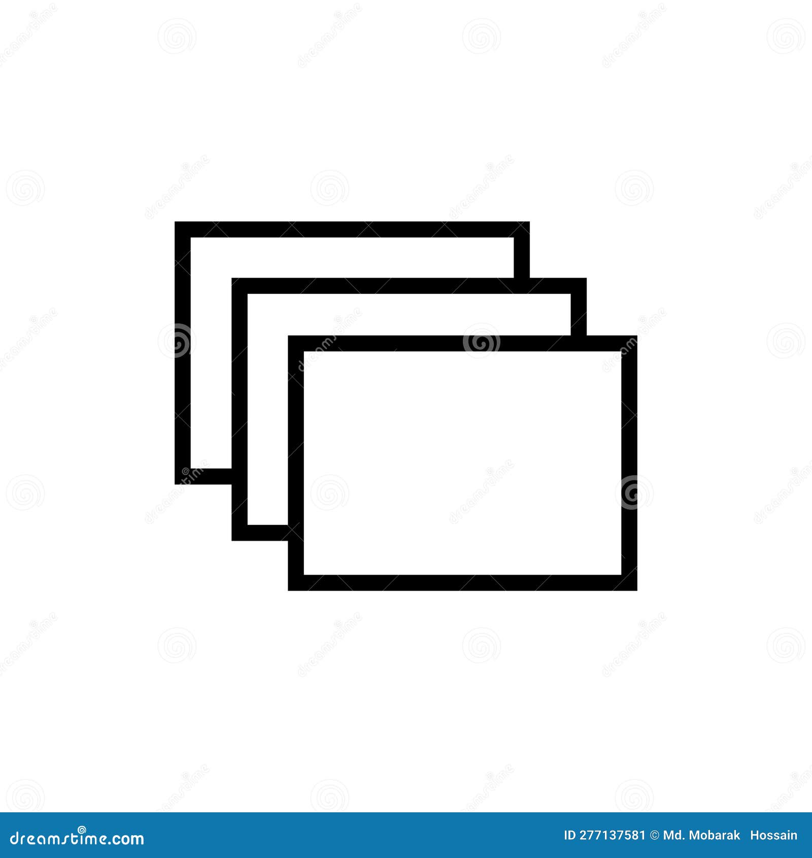 Windows Vector Icon, Outline Style, Isolated on White Background Stock ...