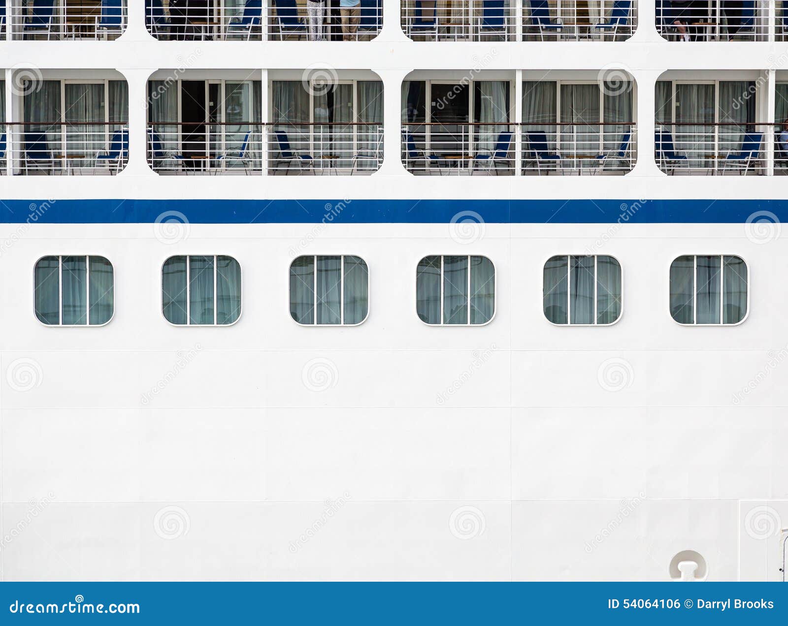 Windows and Verandas on Side of Ship Stock Photo - Image of ship ...