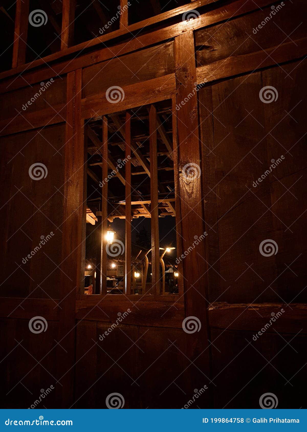 A Windows View from the Inside of Traditional Restaurant in Yogyakarta ...