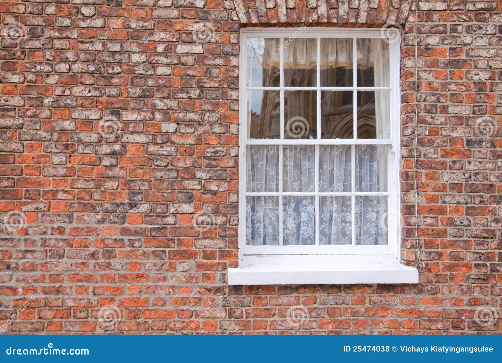 Windows on wall stock photo. Image of exterior, block - 25474038