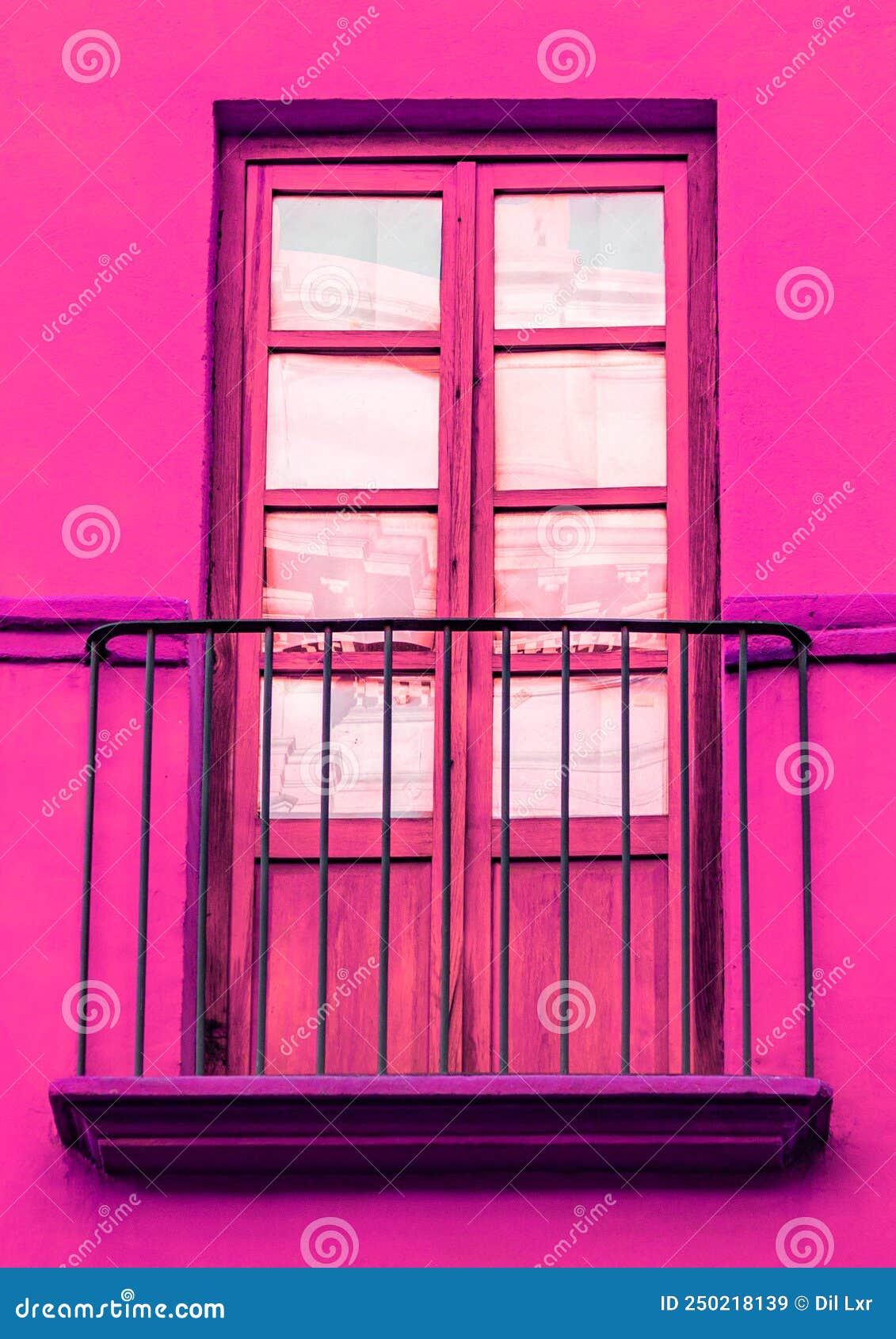 Windows on a Wall with Colourful Background Stock Image - Image of ...