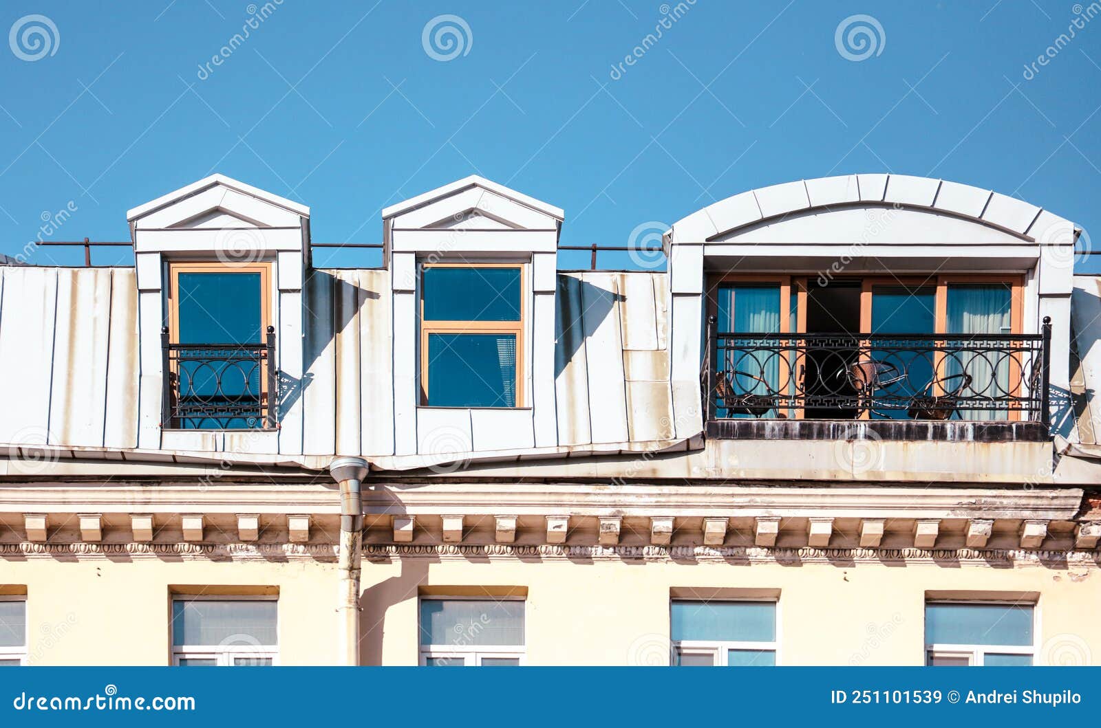 Windows on the Wall of an Old High-rise Building. Stock Image - Image ...