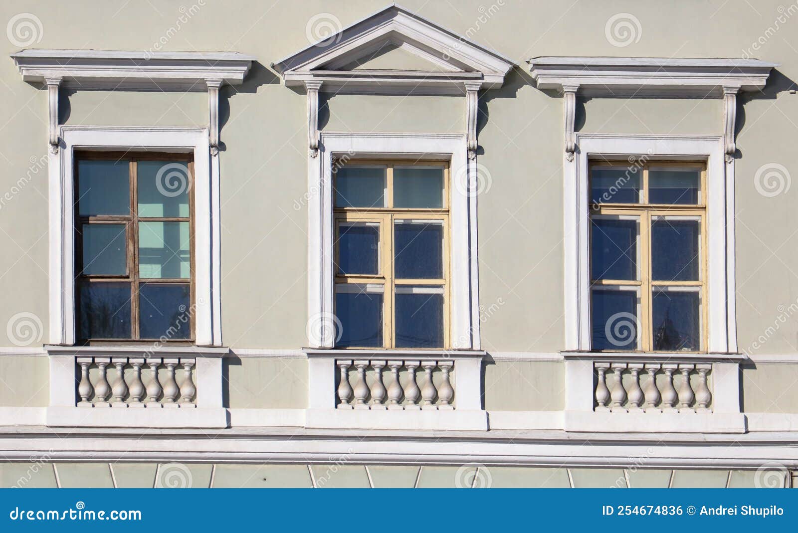 Windows on the Wall of an Old High-rise Building. Stock Photo - Image ...