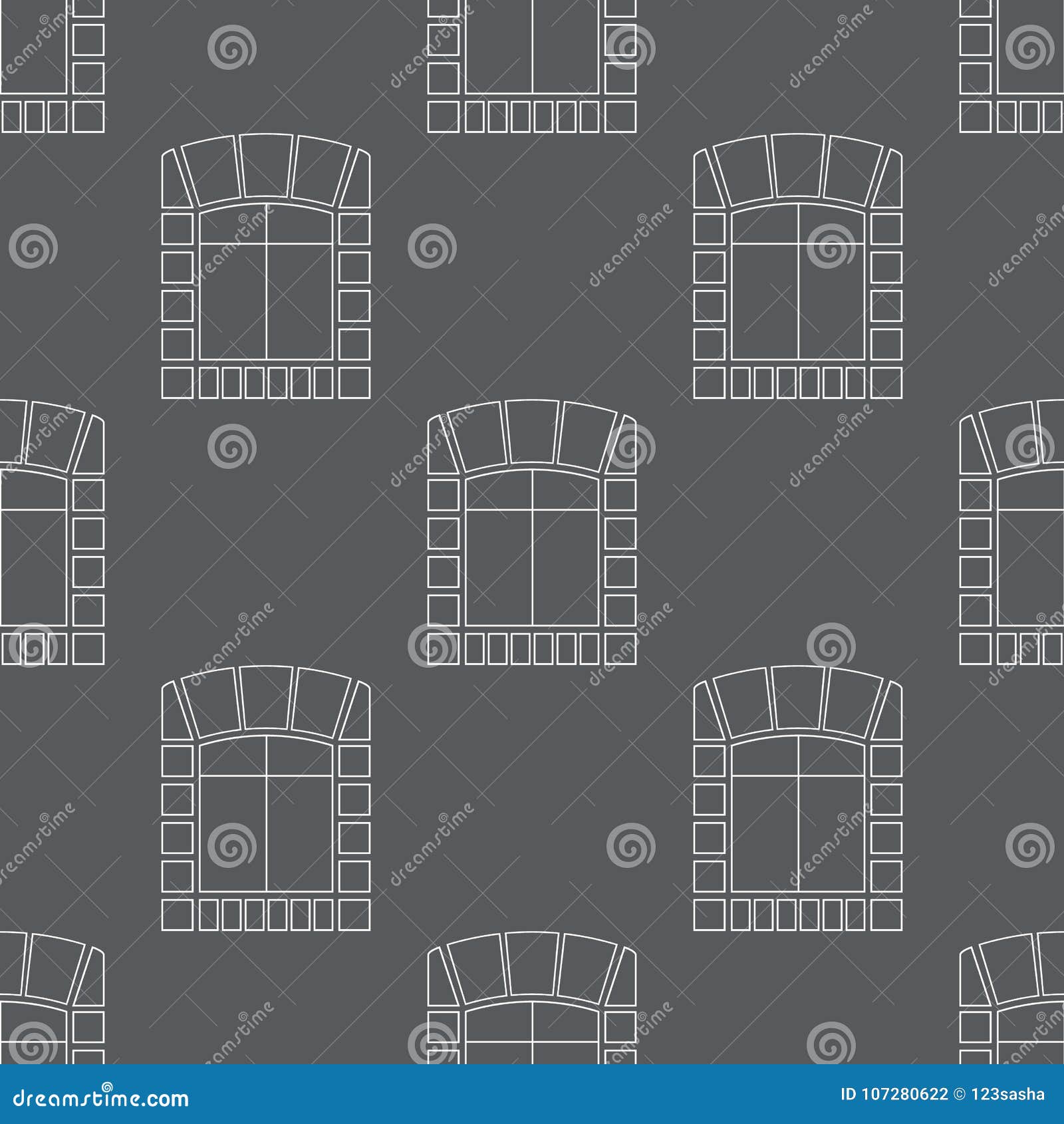 Windows on the Wall Seamless Pattern Stock Vector - Illustration of ...