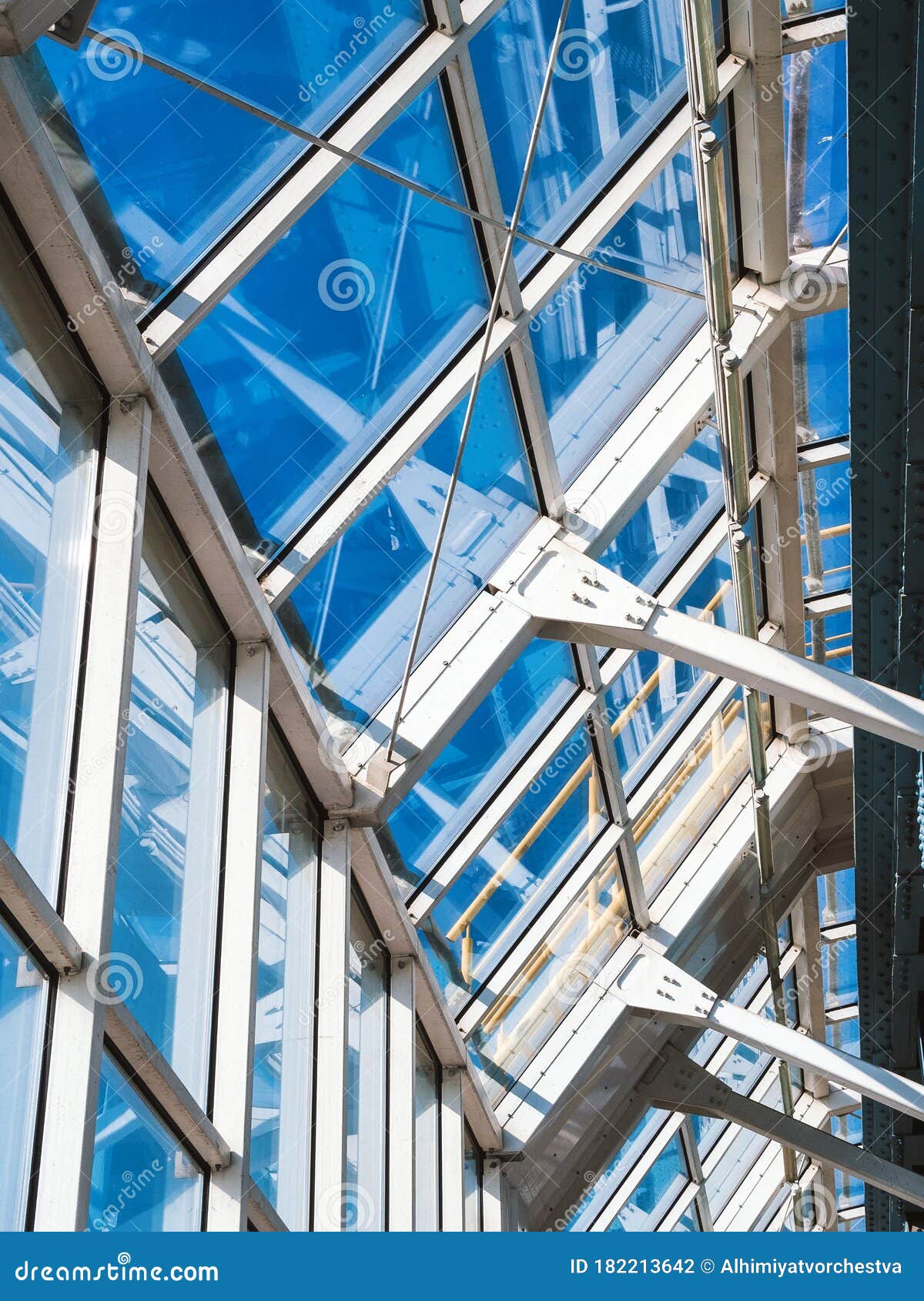 Windows on the Walls and Ceiling Stock Photo - Image of center, design ...