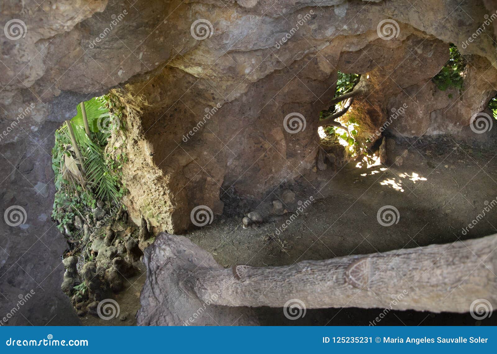 Interior of a cave. stock image. Image of windows, park - 125235231