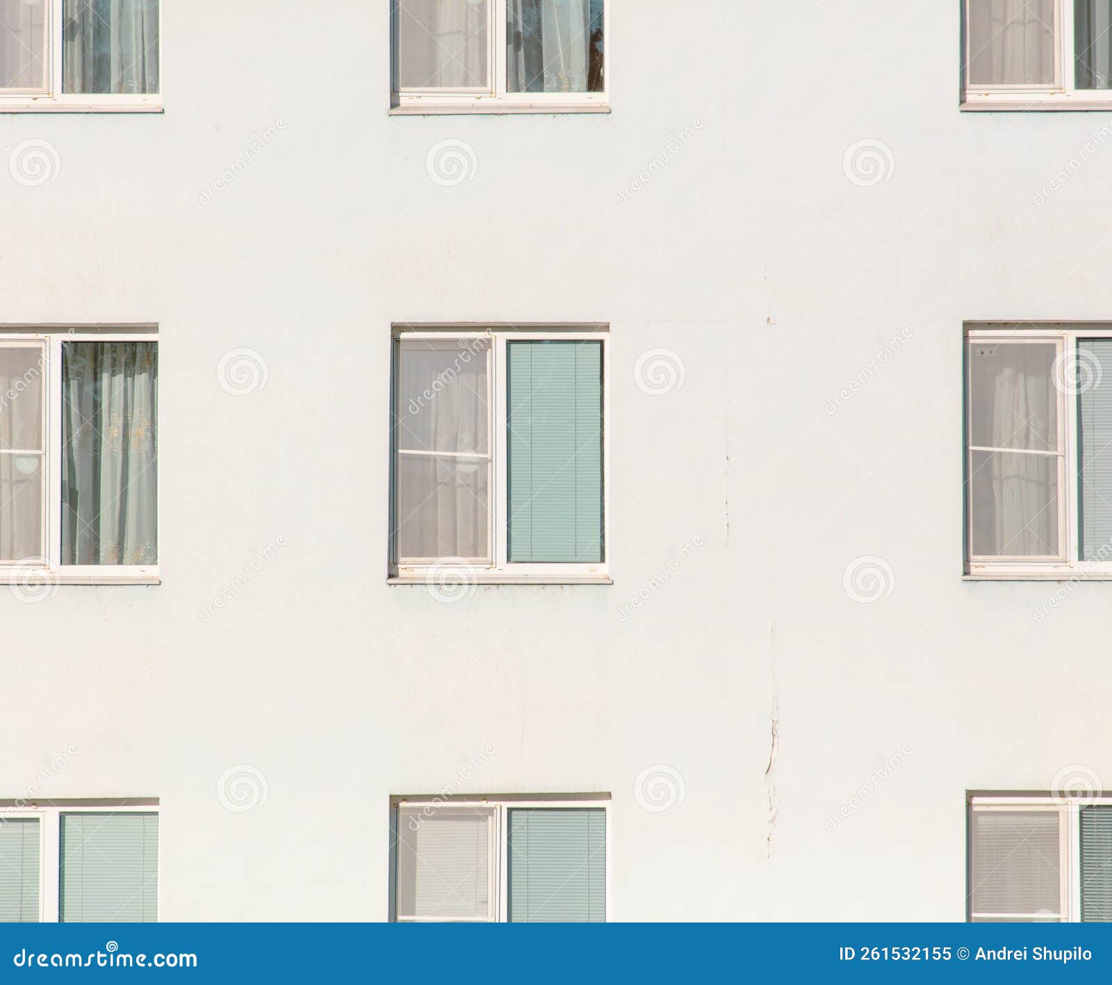 Windows in a White Multi-storey Building Stock Image - Image of white ...