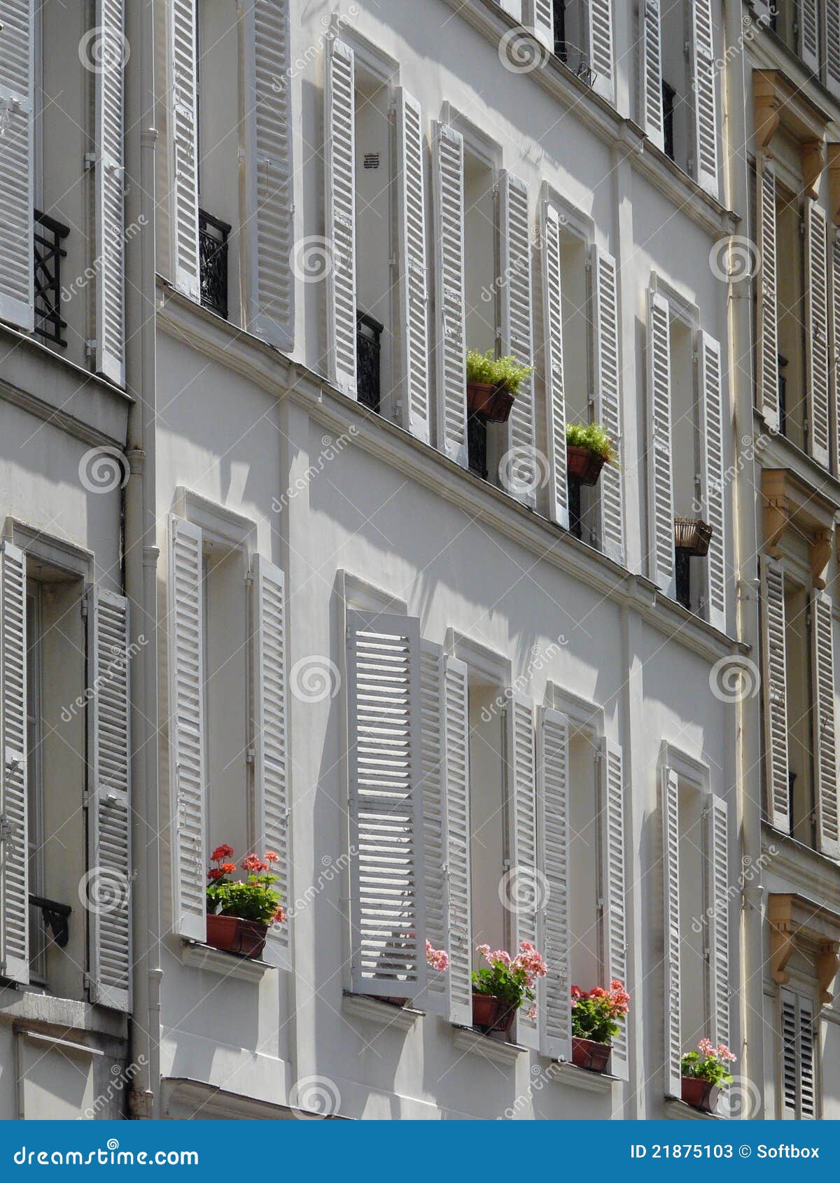 Windows with White Shutters Stock Image - Image of paris, shutters ...