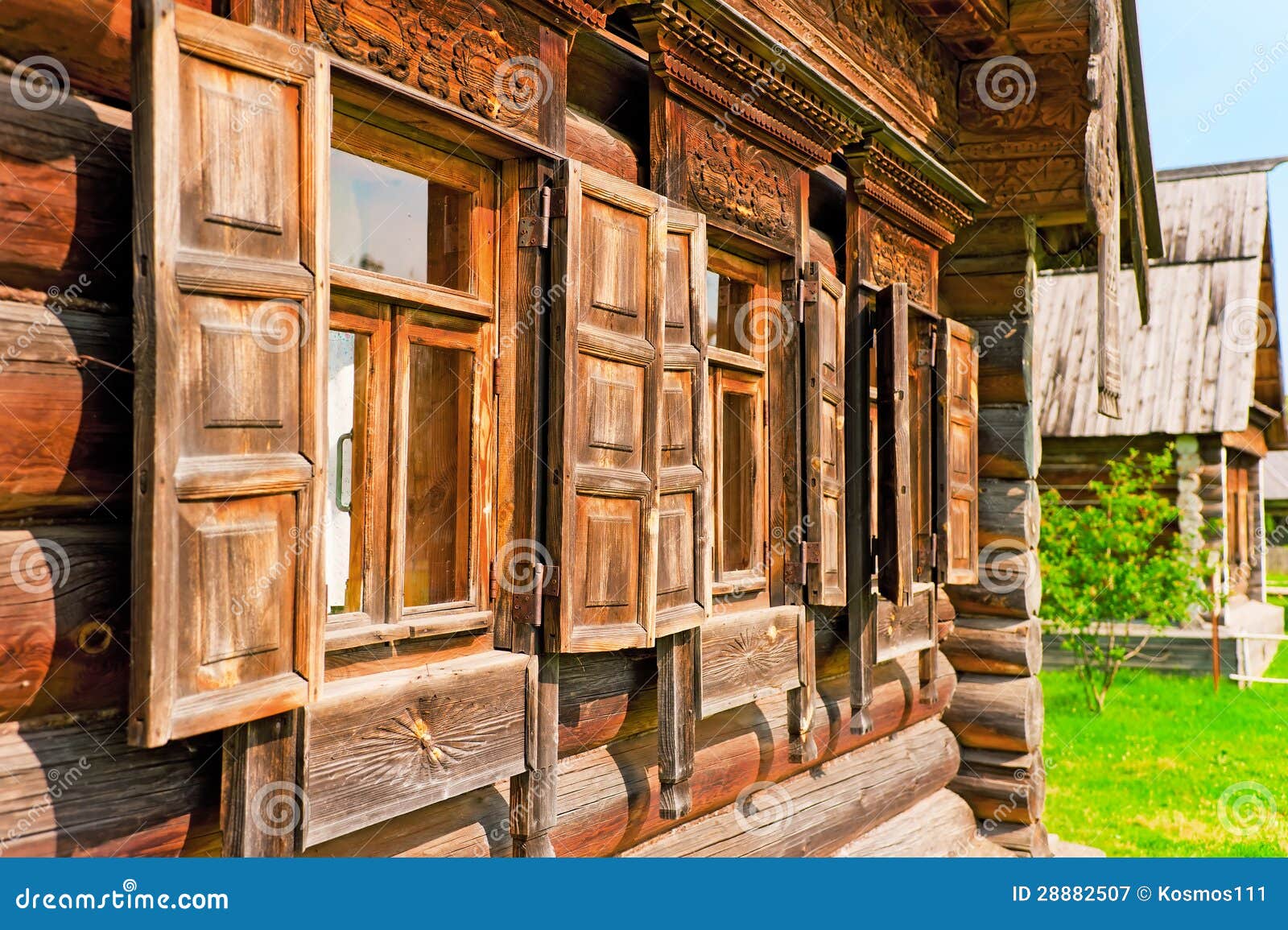 Windows with Wooden Architraves Stock Image - Image of ancient, aged ...