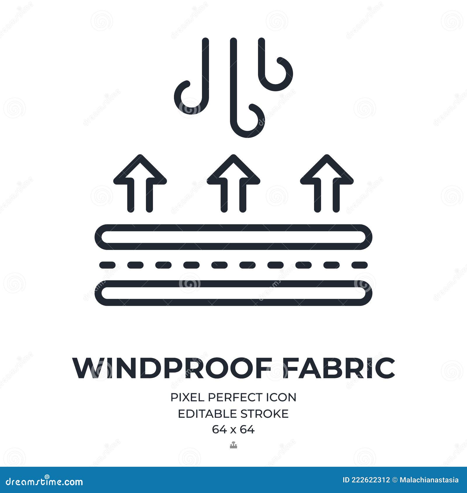 Windproof Fabric Feature Outline Icon. Fabric Feature. Textile Industry ...