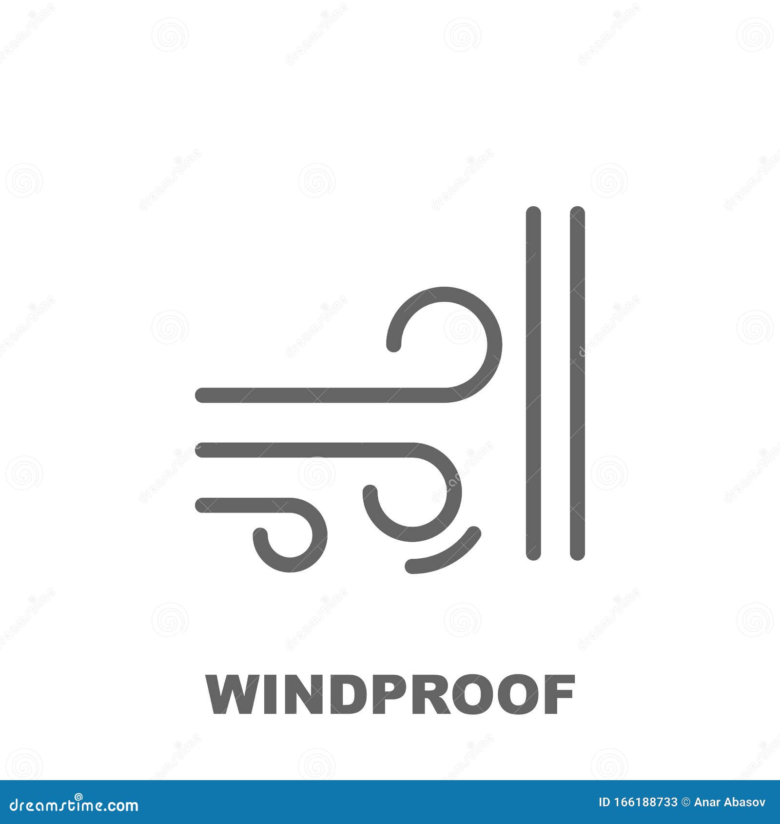 Windproof Icon. Element of Row Matterial Icon. Thin Line Icon for ...
