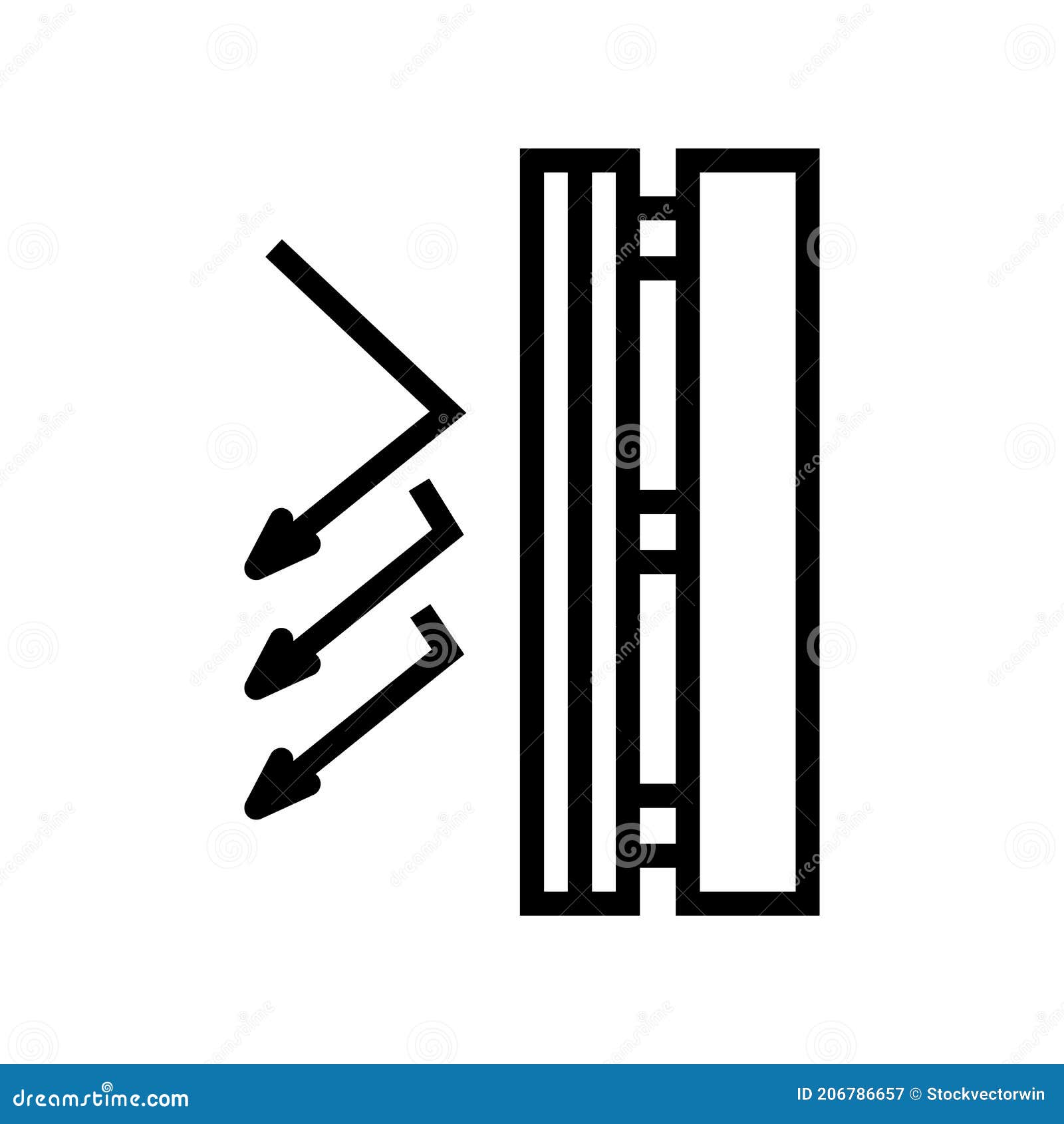 Windproof Layer Line Icon Vector Illustration Stock Illustration ...