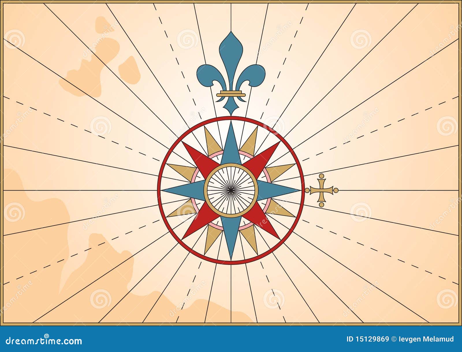 Windroos vector illustratie. Illustration of kust, kompas - 15129869