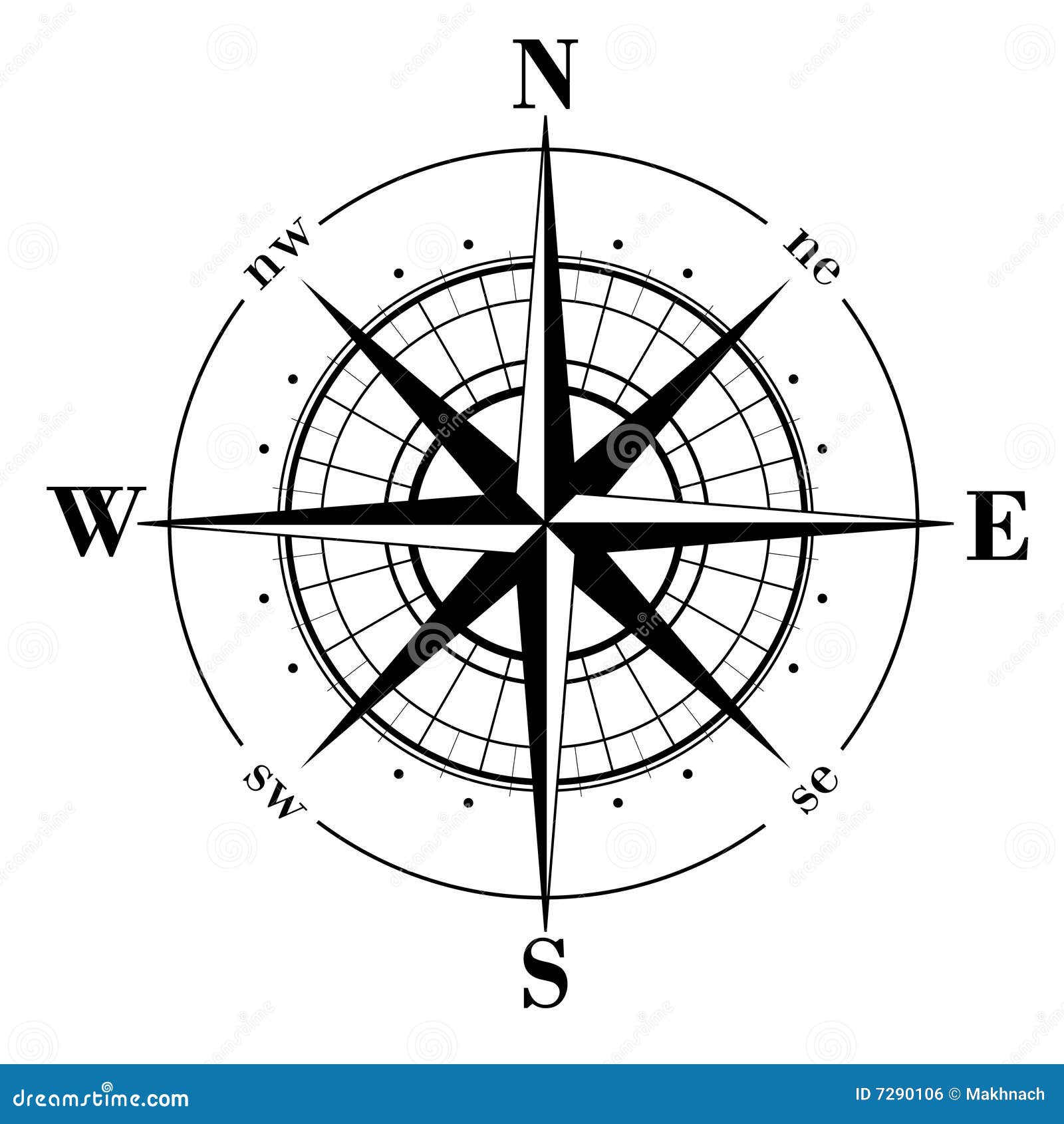 Windroos vector illustratie. Illustration of aardrijkskunde - 7290106