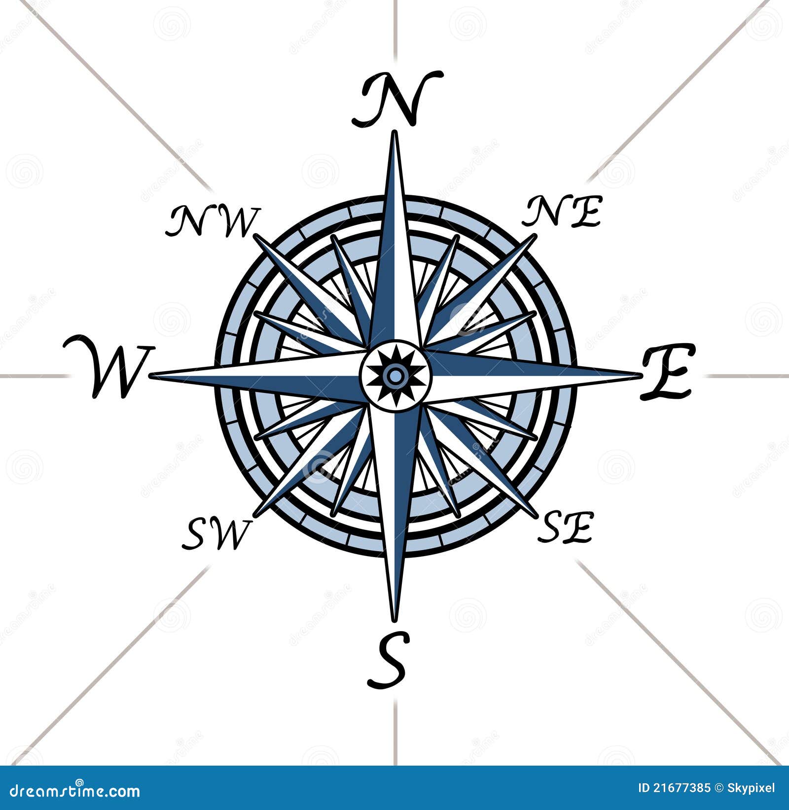 Windroos Op Witte Achtergrond Stock Illustratie - Illustration of ...