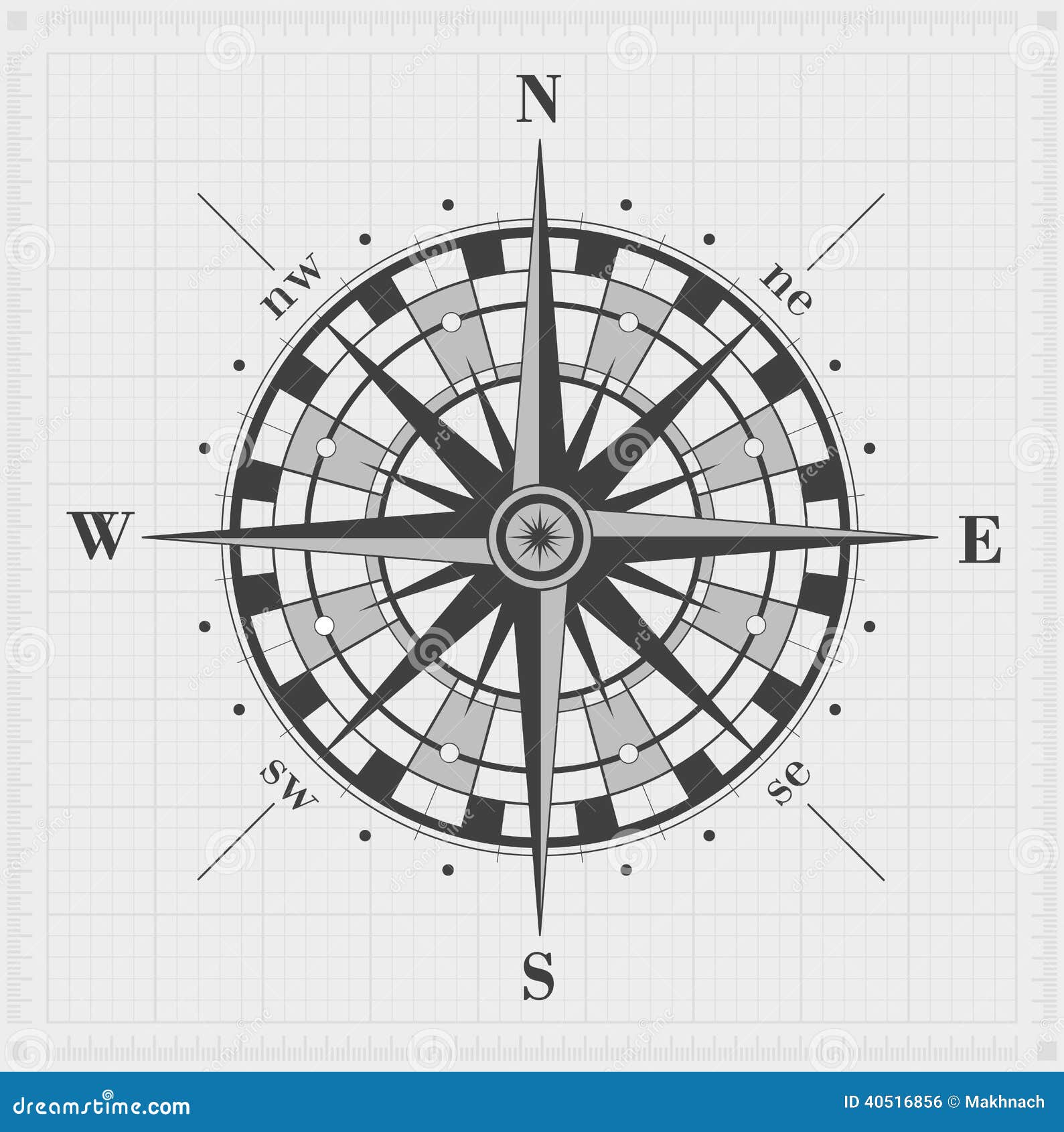 Windroos over net vector illustratie. Illustration of aarde - 40516856