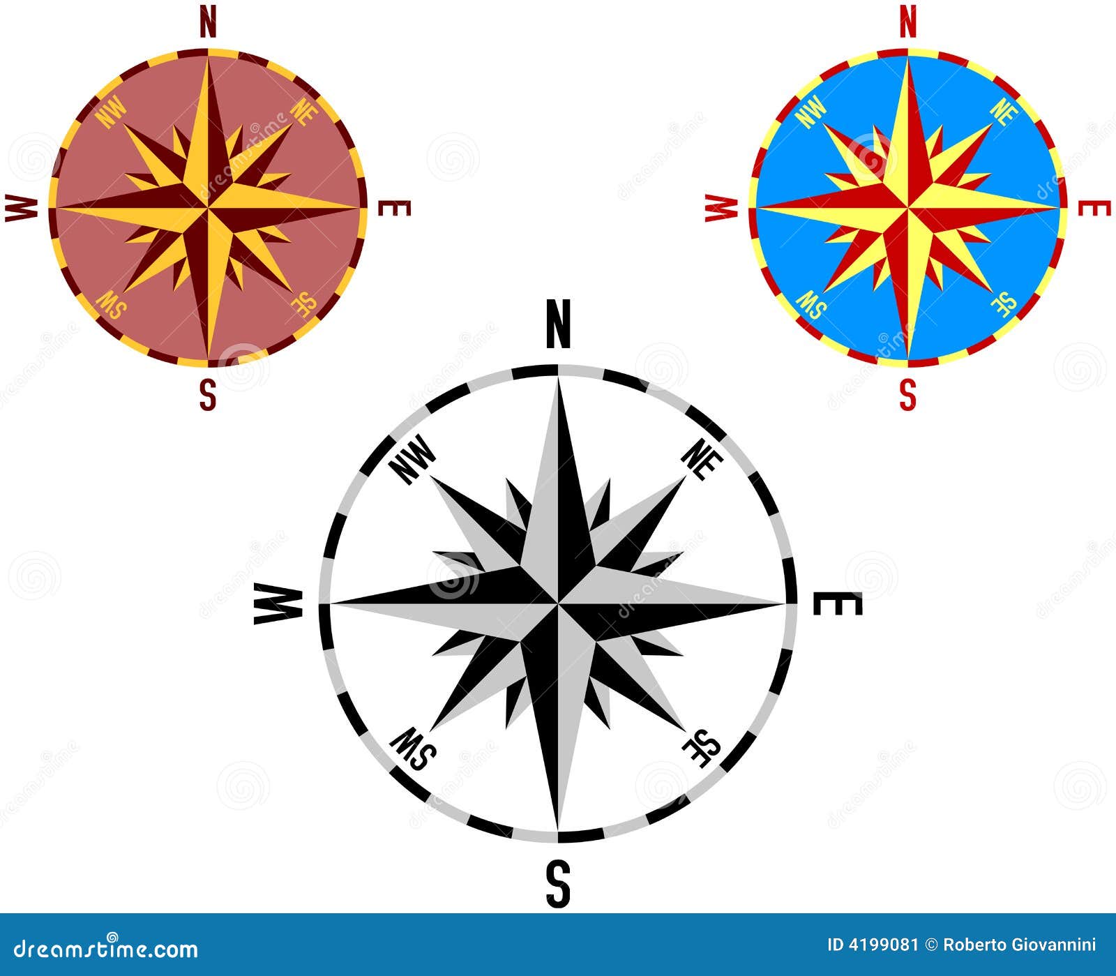 Windrose [2] vektor abbildung. Illustration von grad, magnet - 4199081