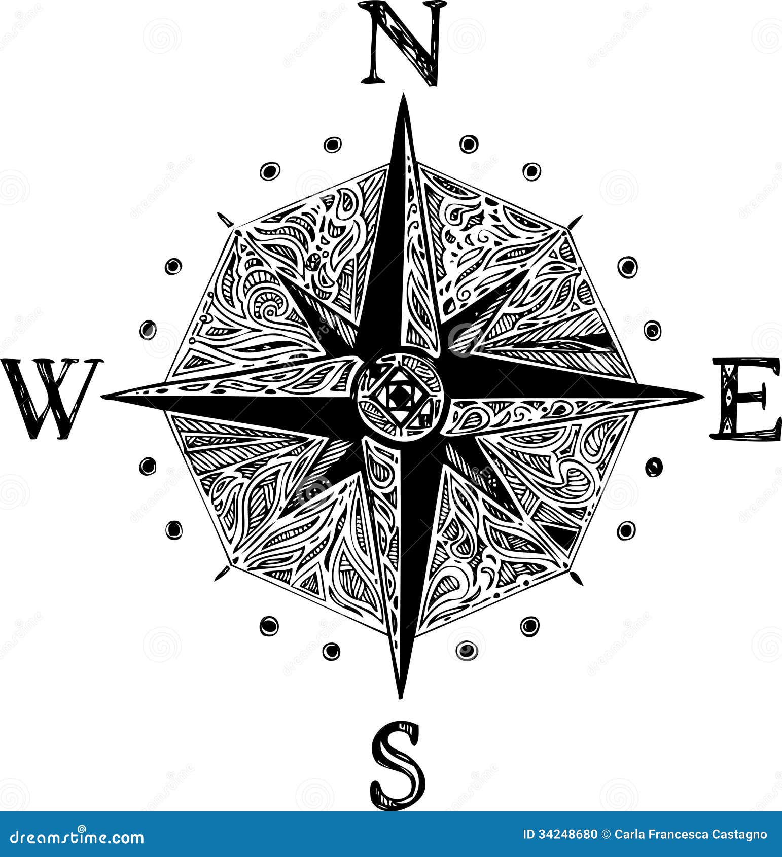 Windrose vektor abbildung. Illustration von aufwendig - 34248680