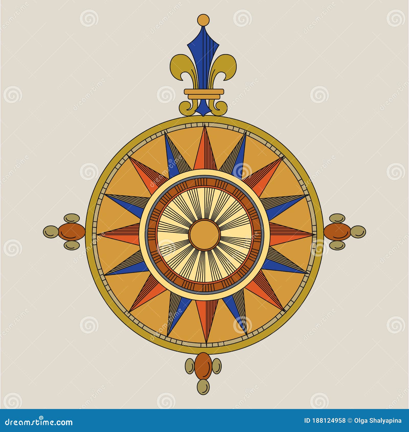 Windrose. Design Element of Vintage Nautical Maps Stock Vector ...