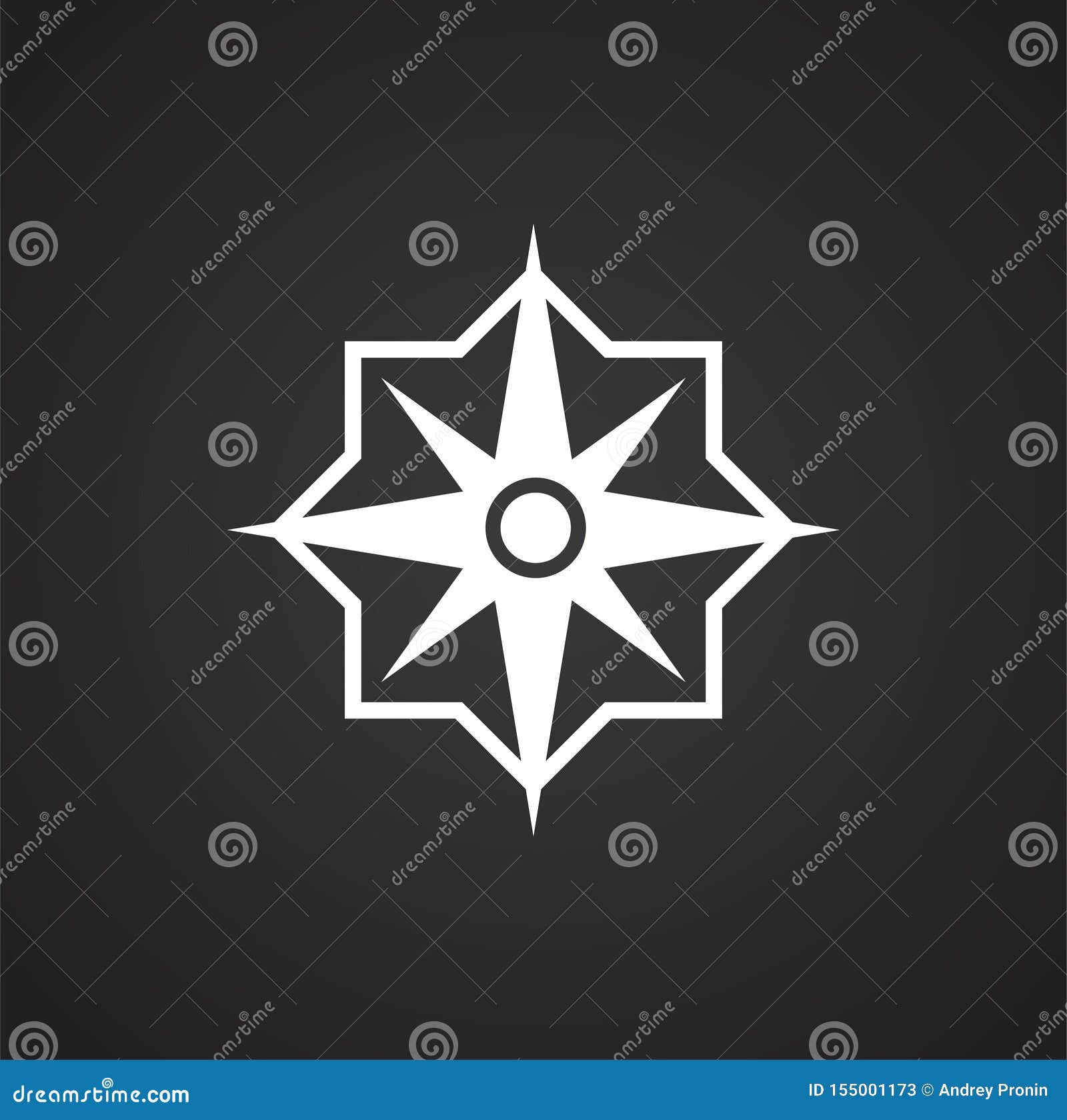 Windrose Icon on Background for Graphic and Web Design. Simple ...