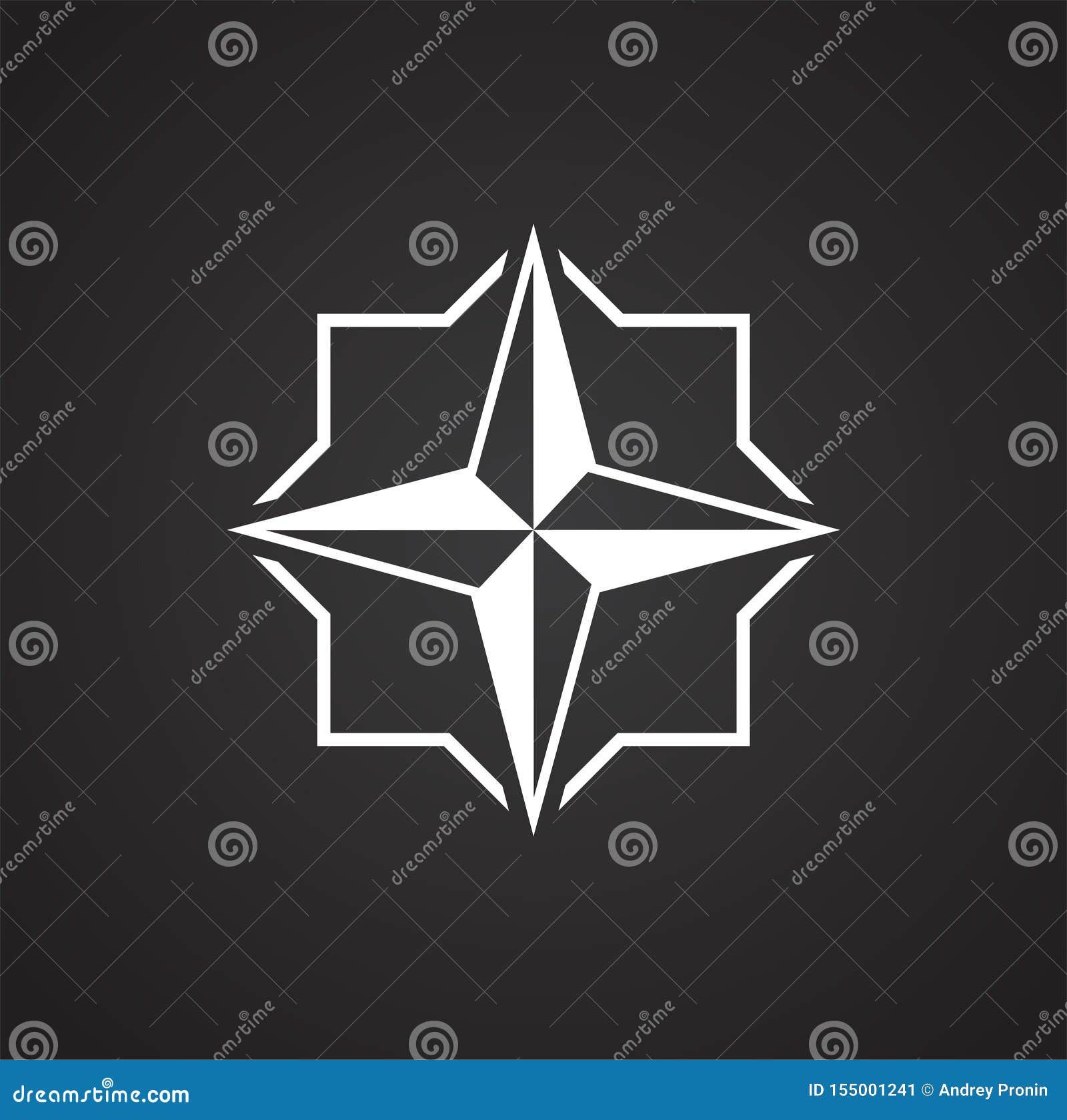 Windrose Icon on Background for Graphic and Web Design. Simple ...