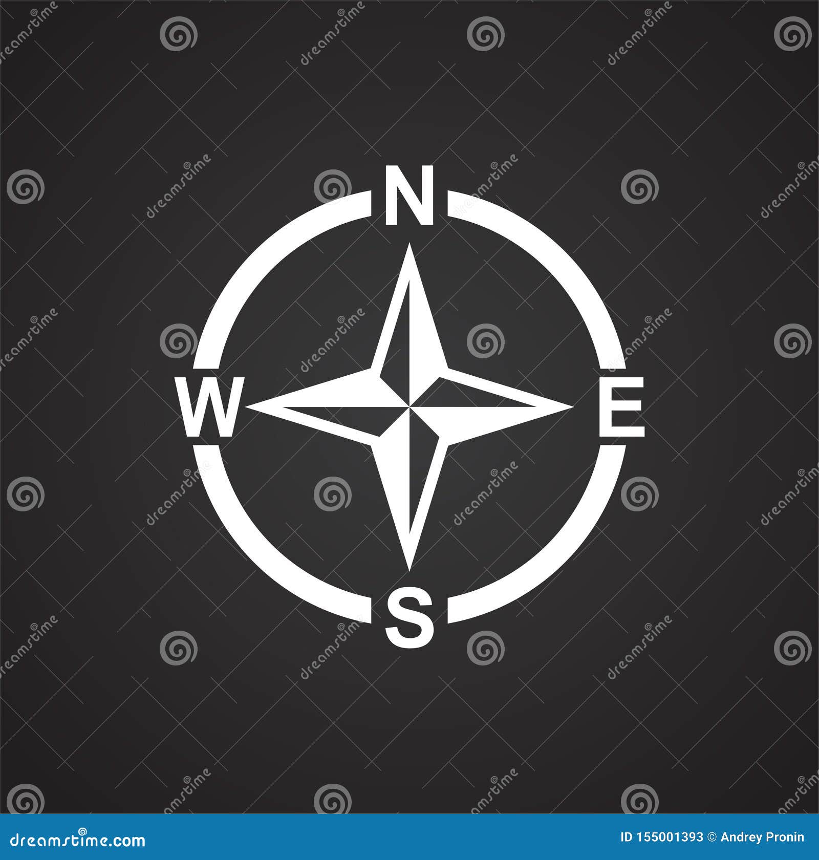 Windrose Icon on Background for Graphic and Web Design. Simple ...