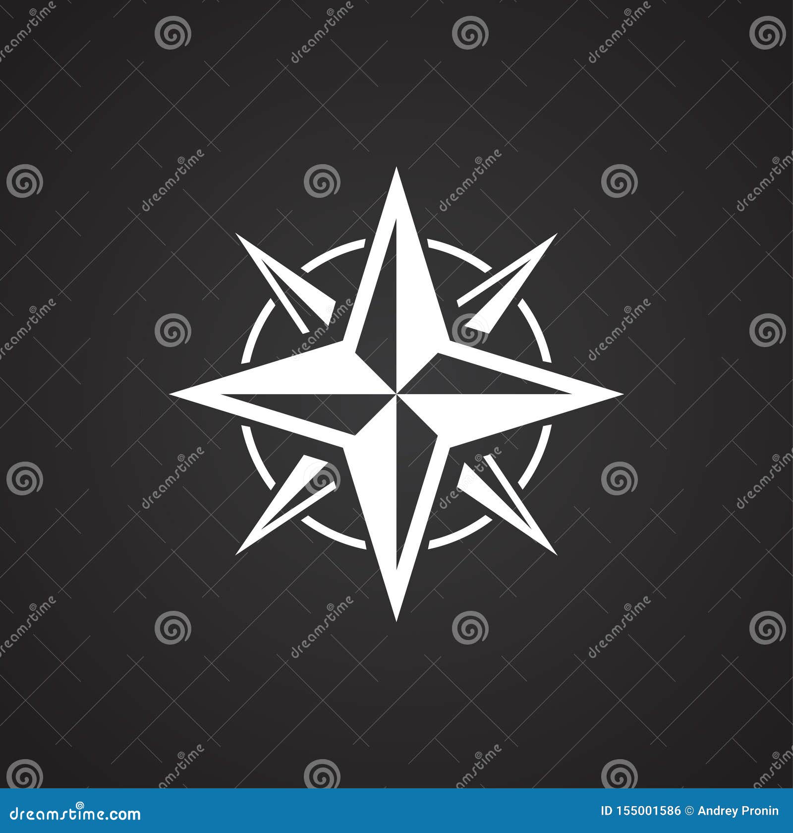 Windrose Icon on Background for Graphic and Web Design. Simple ...