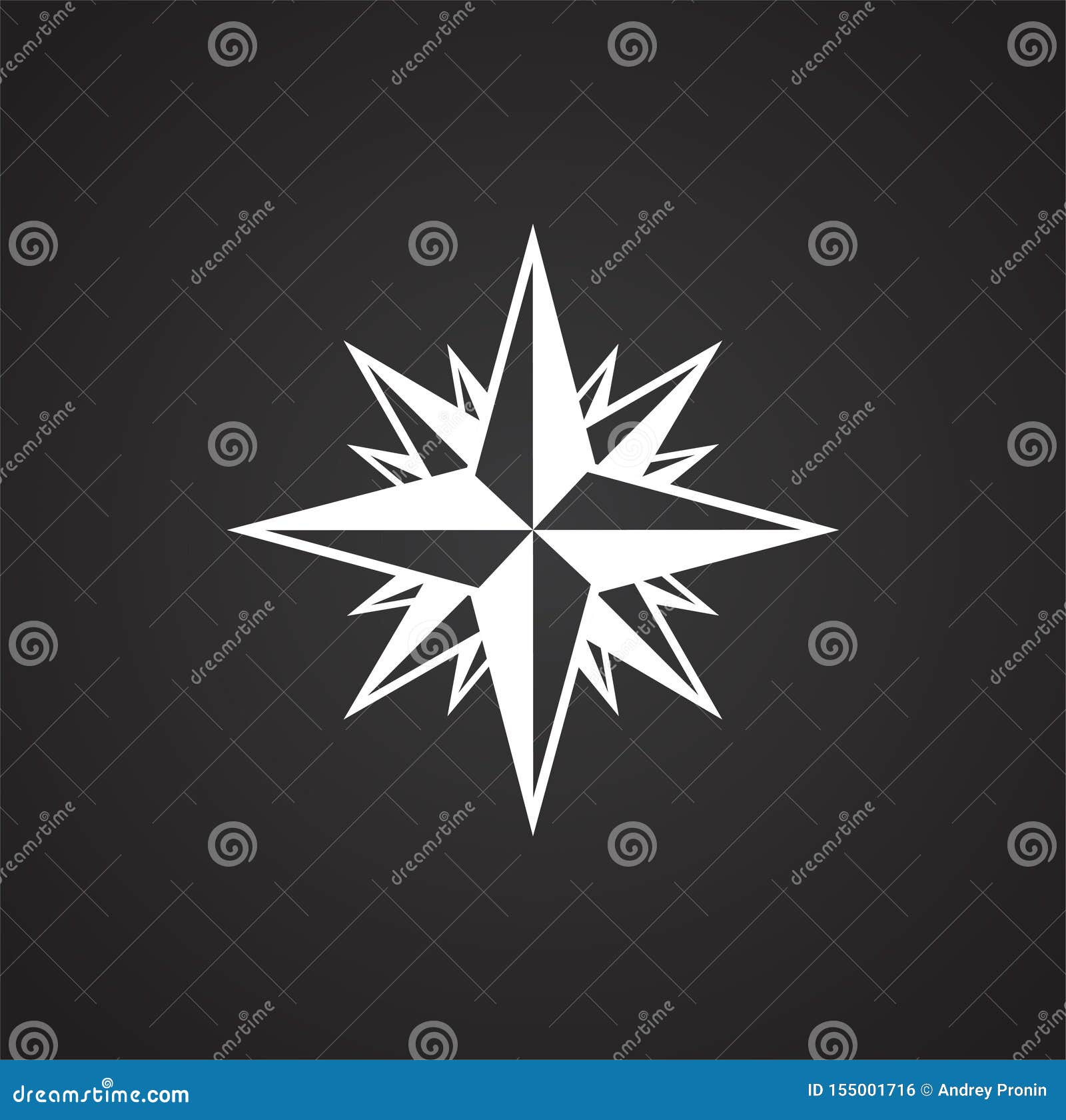 Windrose Icon on Background for Graphic and Web Design. Simple ...