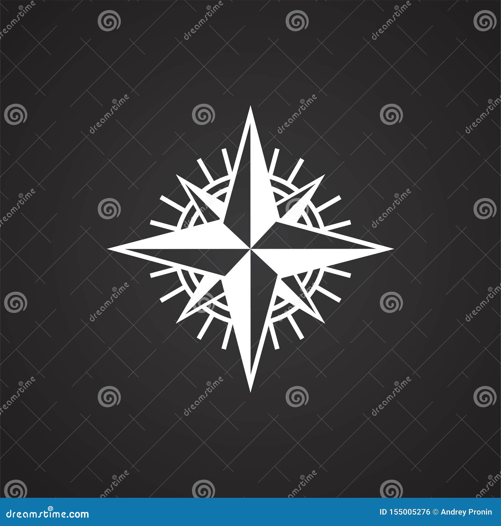 Windrose Icon on Background for Graphic and Web Design. Simple ...
