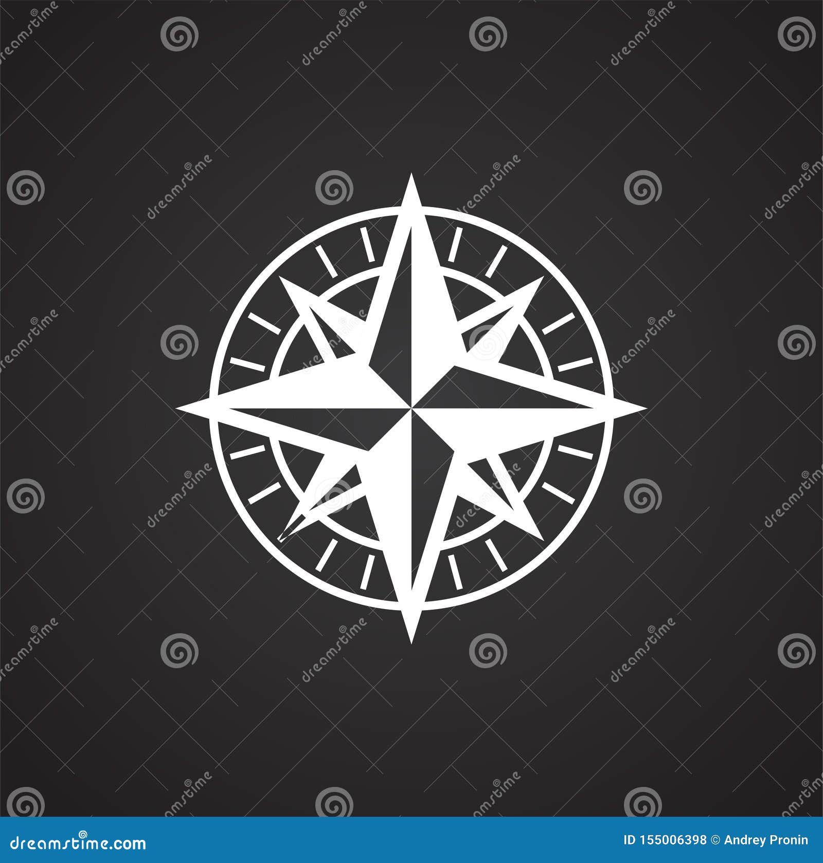 Windrose Icon on Background for Graphic and Web Design. Simple ...
