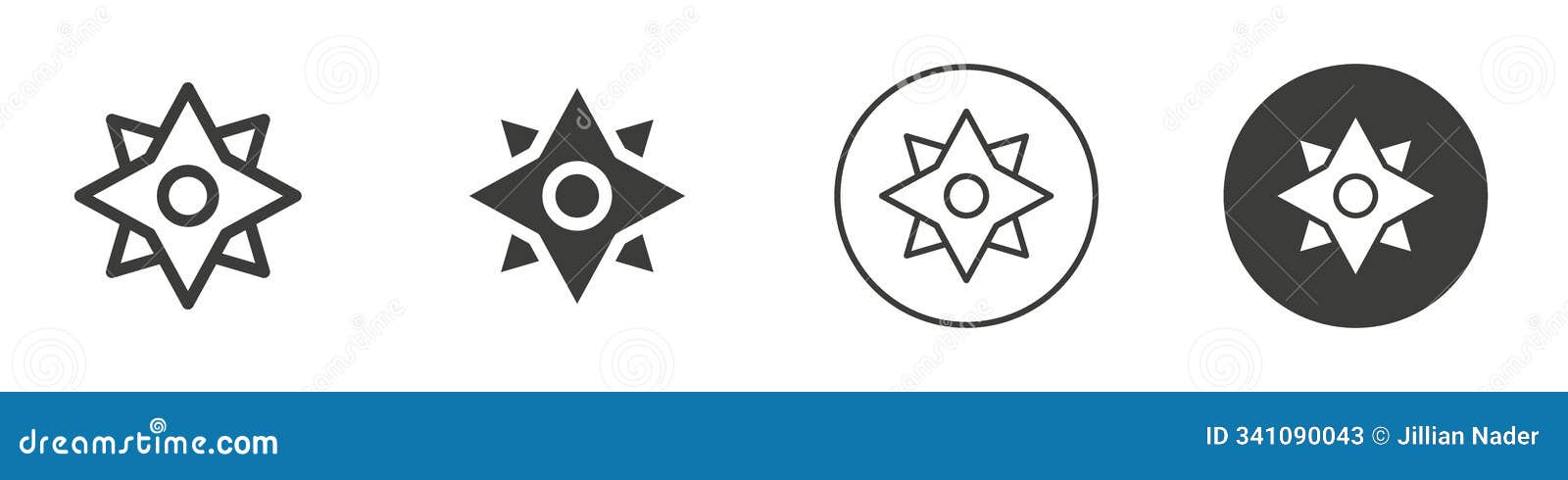 Windrose Icon Simple Outline Vector Logo Stock Illustration - Illustration of outline, rose ...