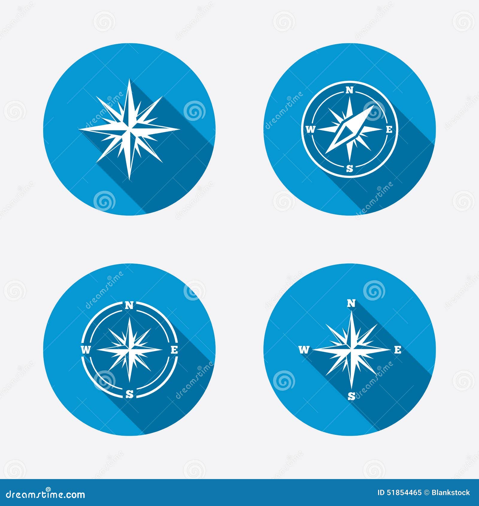 Windrose Navigation Icons. Compass Symbols Stock Vector - Illustration ...