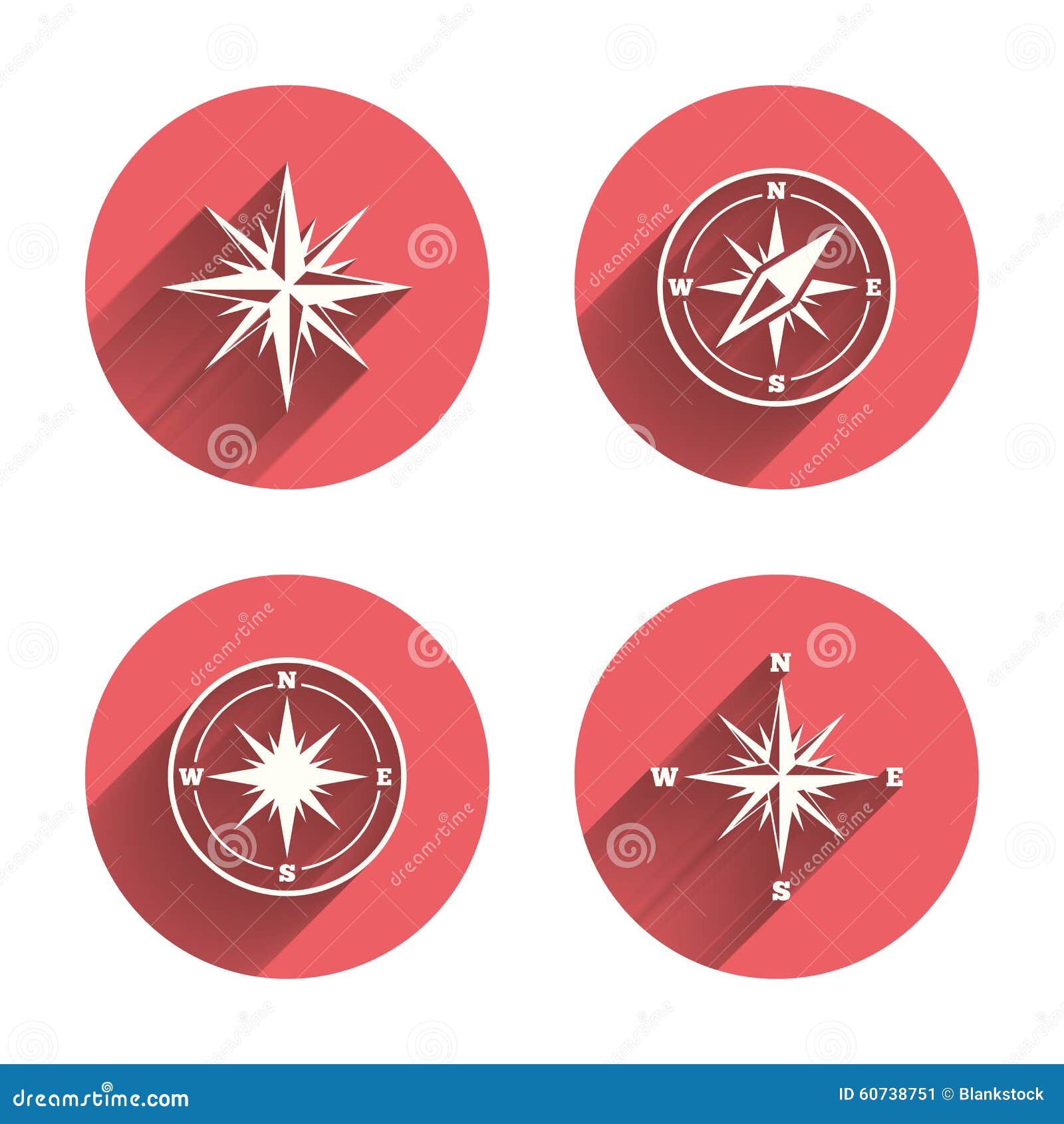 Windrose Navigation Icons. Compass Symbols Stock Vector - Illustration ...