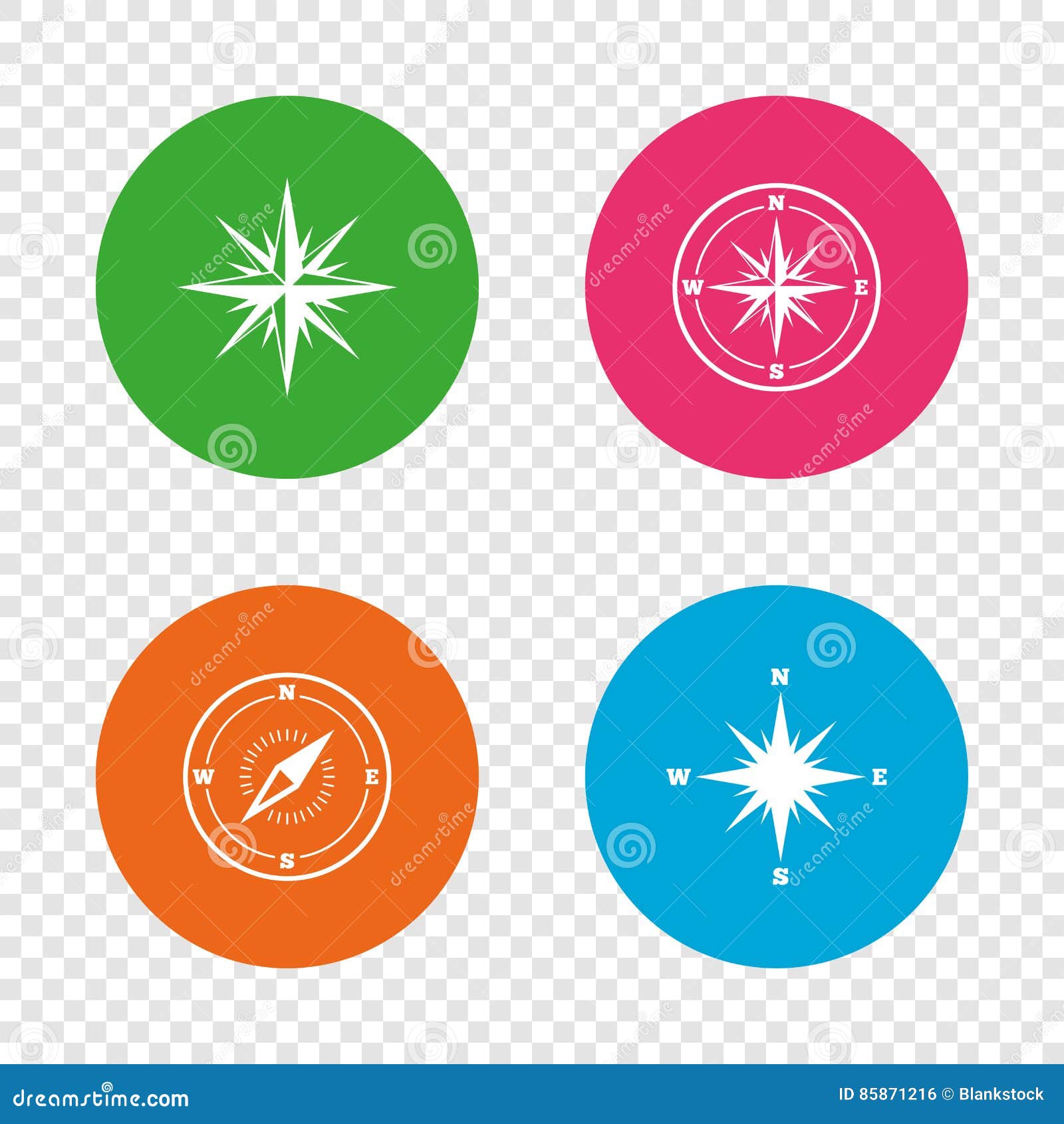 Windrose Navigation Icons. Compass Symbols Stock Vector - Illustration ...