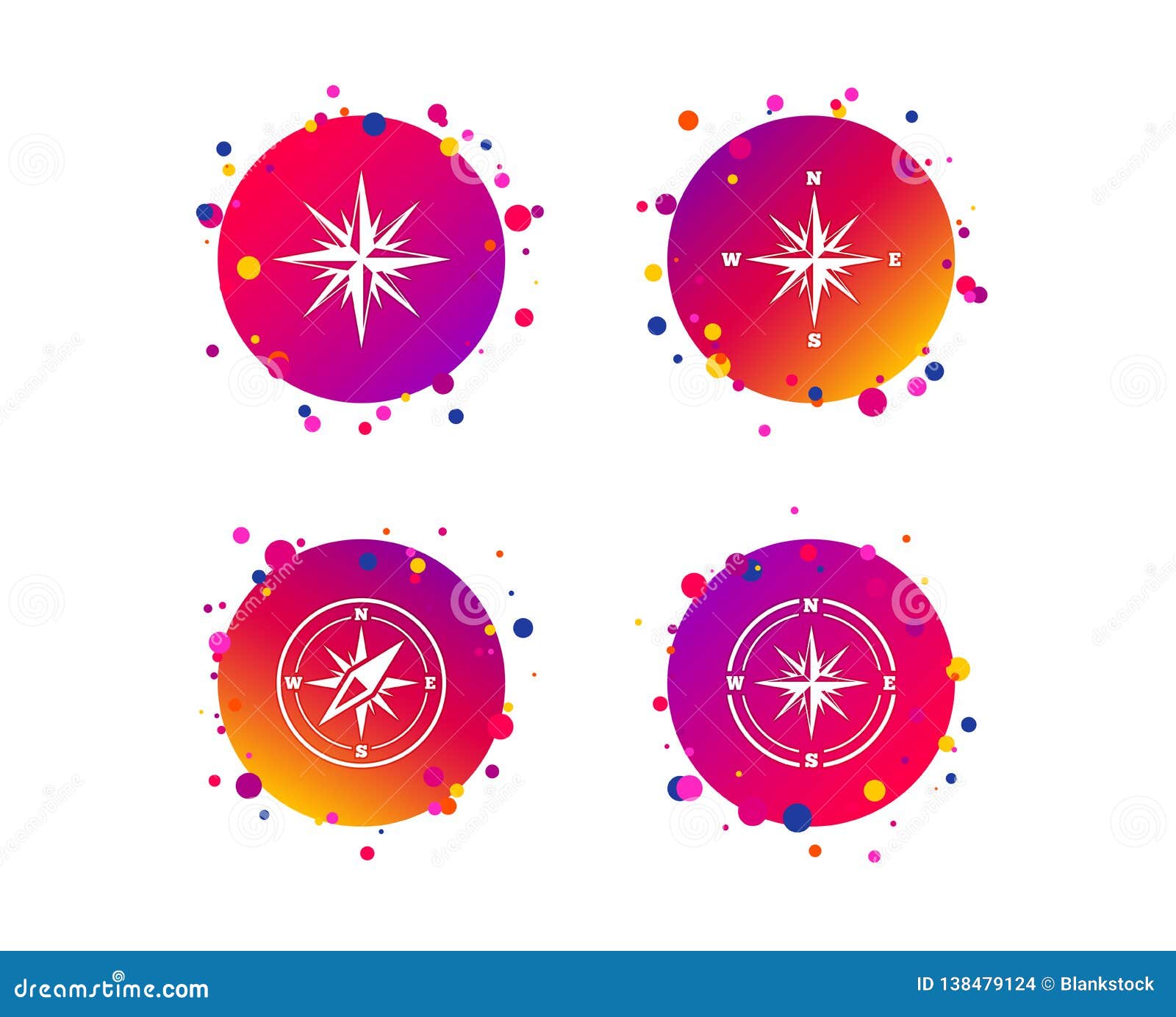 Windrose Navigation Icons. Compass Symbols. Vector Stock Vector ...